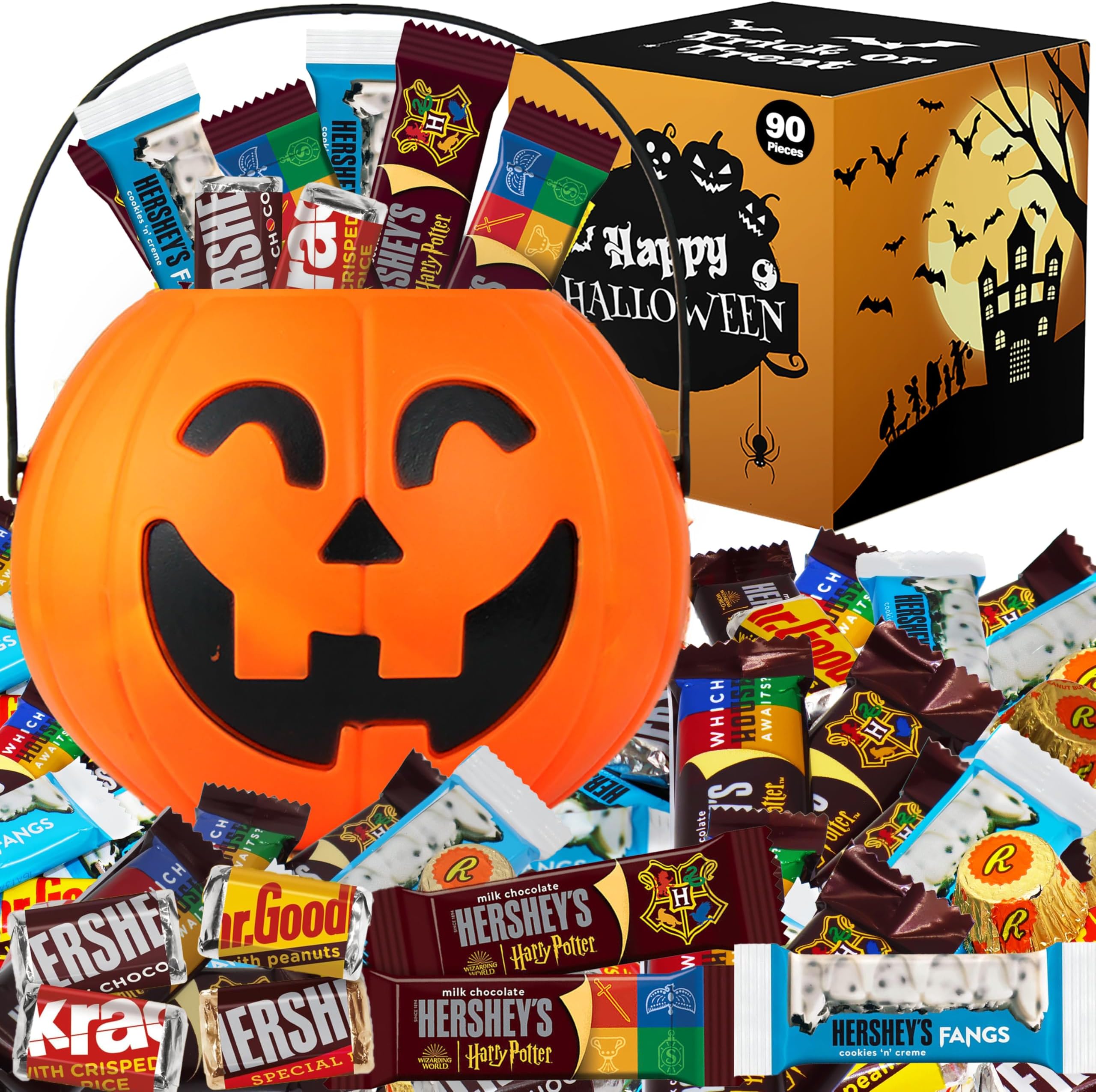 Amazon.com : Halloween Candy Gift Basket for Kids and Adults - Trick or ...