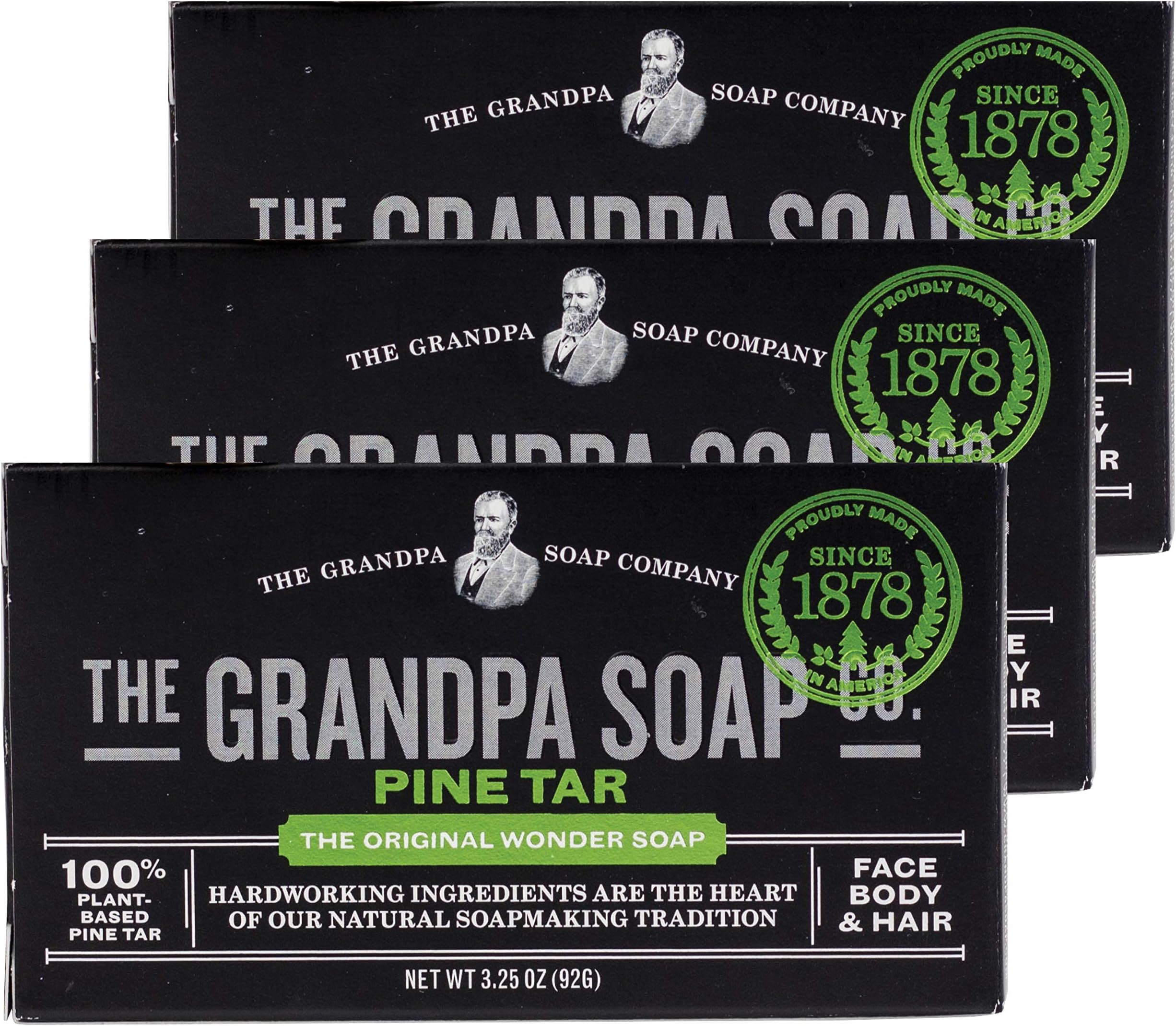 Amazon.com : Grandpas Grandpa Pine Tar Soap Lg 4.25 Oz by Grandpa's ...