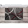 Amazon.com: Masada Rugs, Modern Contemporary Mat Area Rug, Red Grey ...