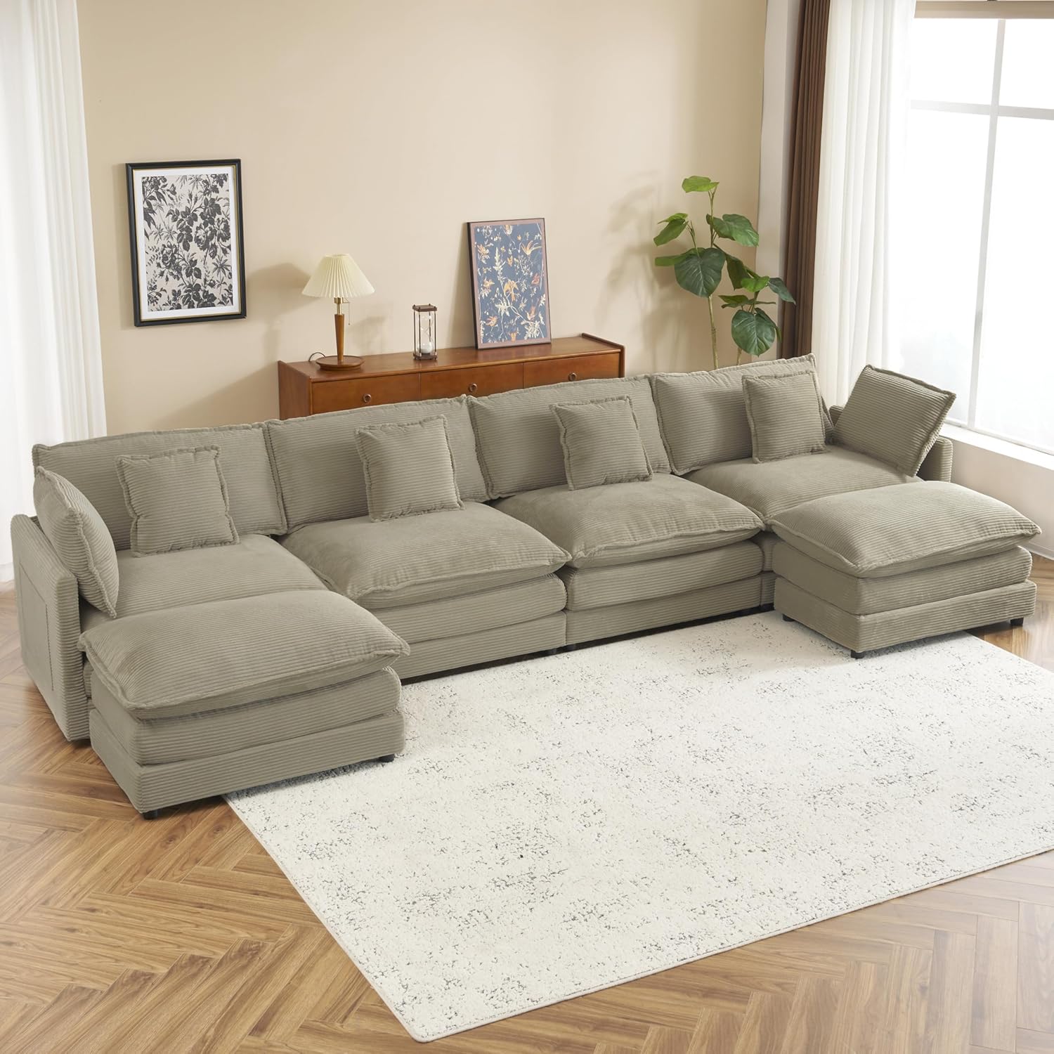 Amazon.com: ERYE 149.6" Oversized Living Room Sectional Sofa Couch U ...