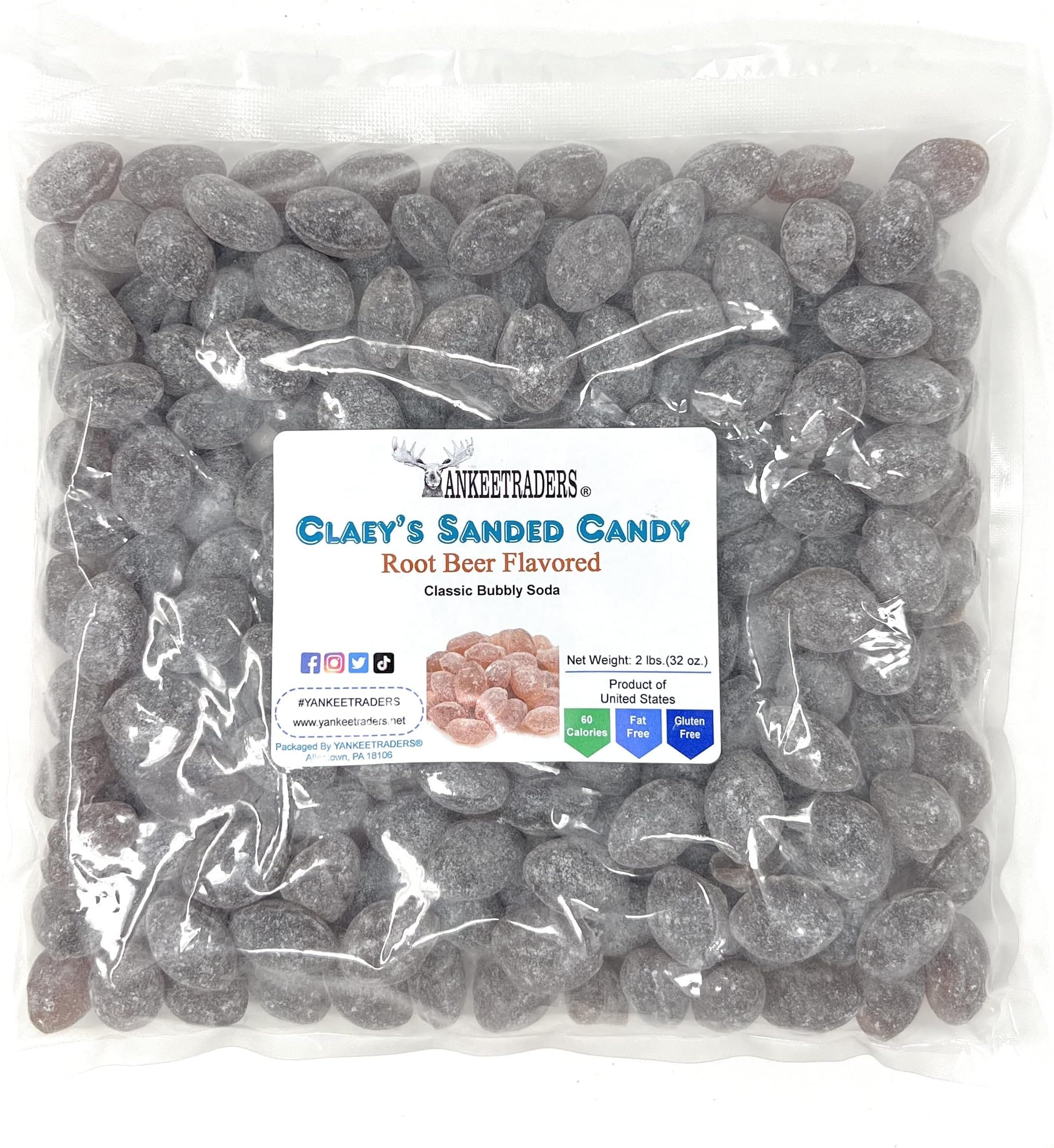 Amazon.com : Claeys Sanded Candy Drops, Ginger, 2 Pound : Hard Candy ...