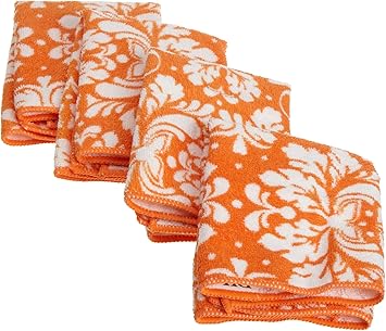 Amazon.com: Orange Damask Microfiber Cloth, Set of 4 : Home & Kitchen