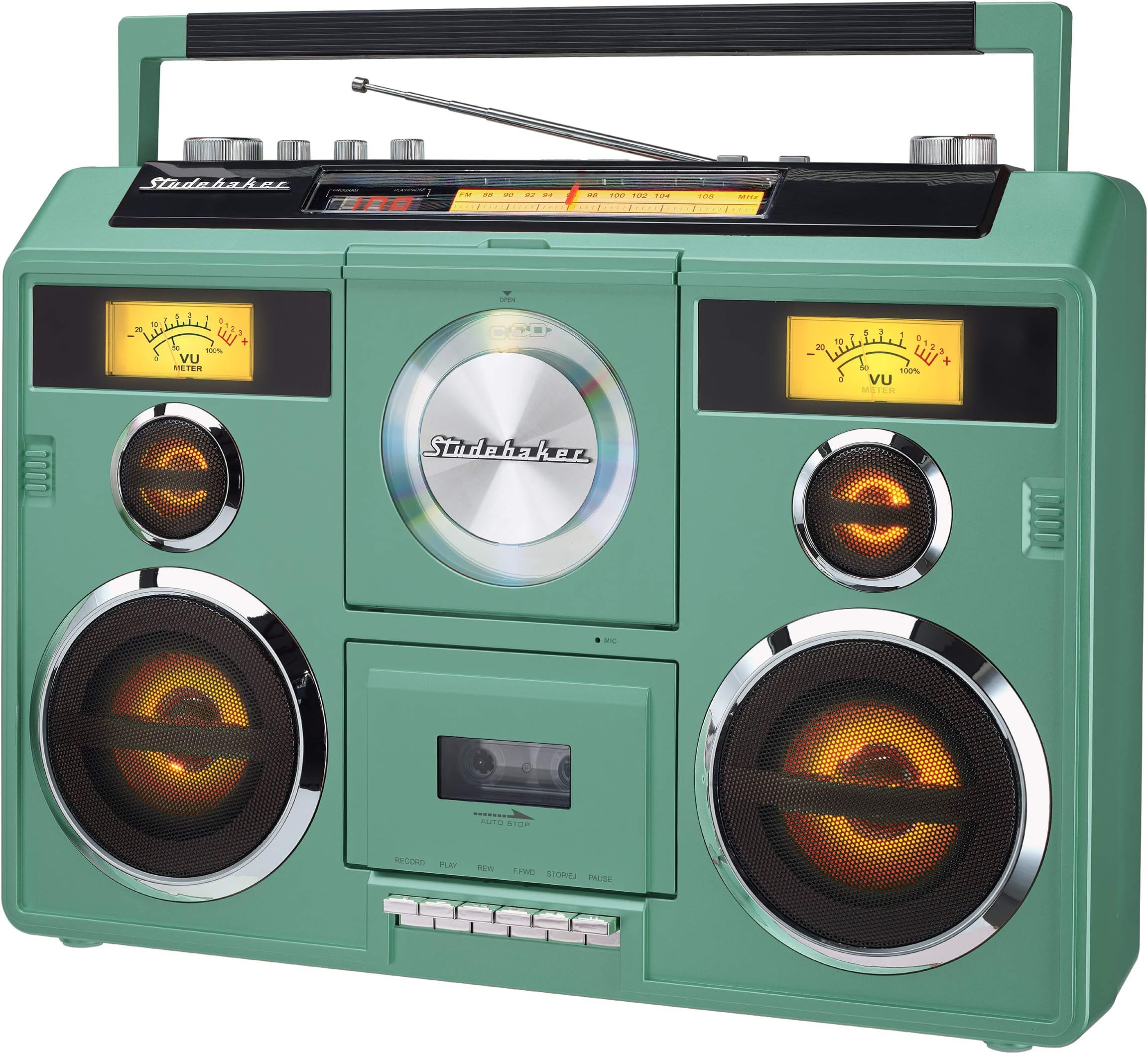 Amazon.com: Wireless Express - Mini Boombox with LED Speakers – Retro ...