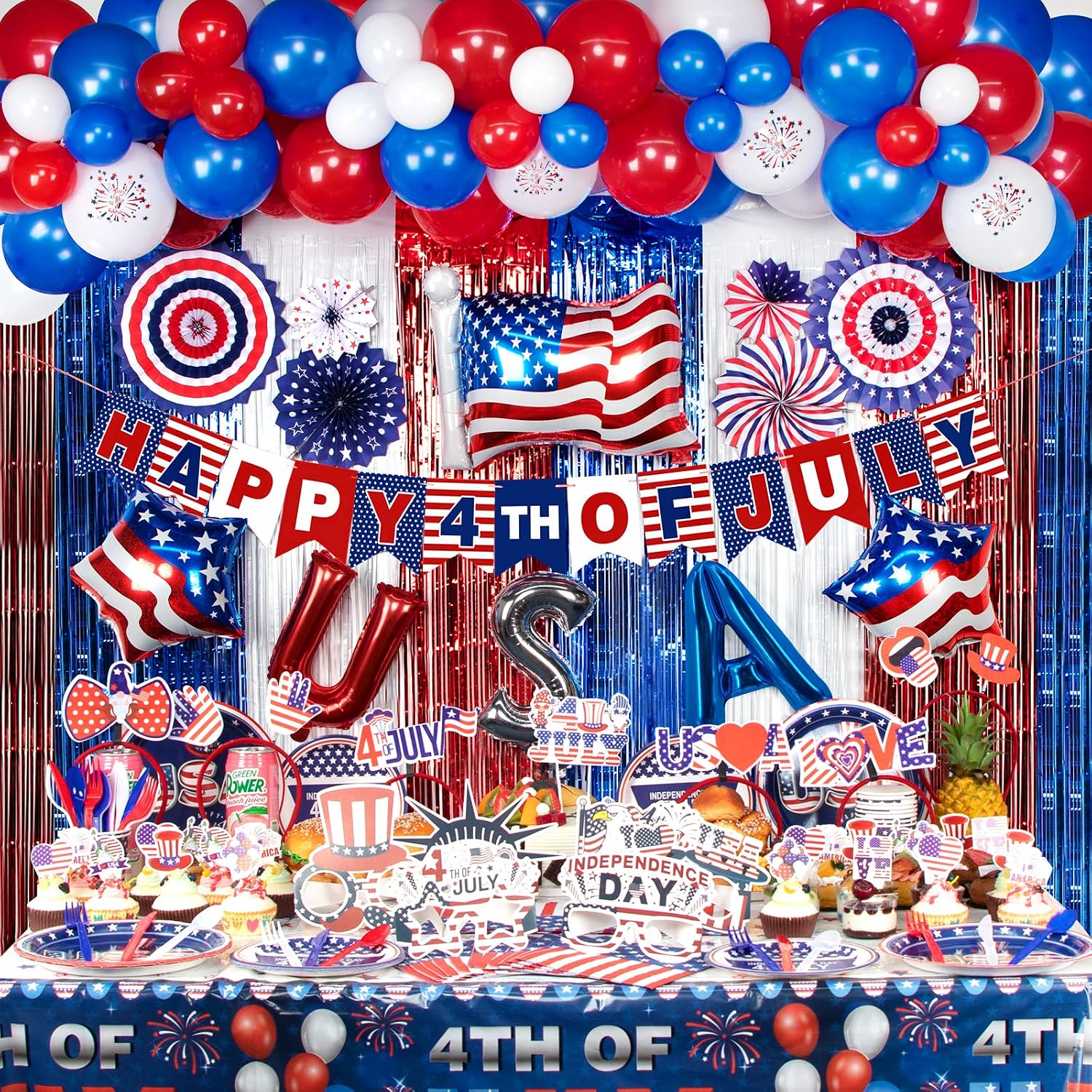 Amazon.com: HJINGY 204 PCS 4th of July Party Decorations, Patriotic ...