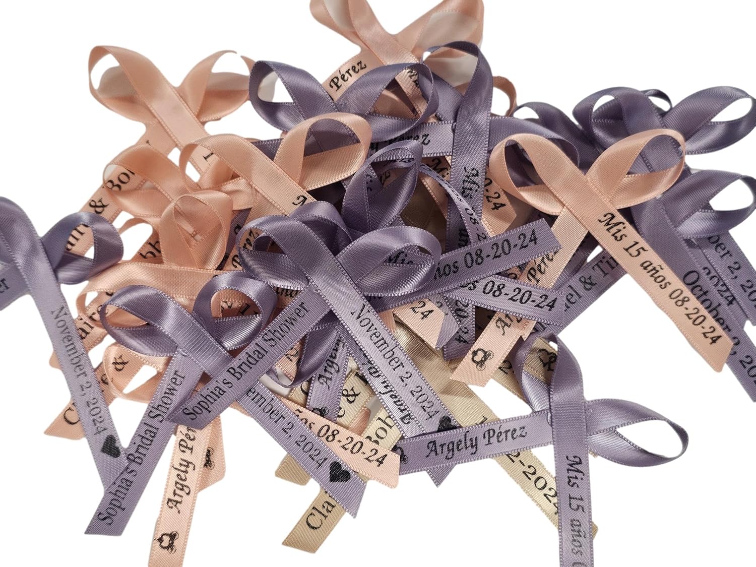 Amazon.com: 50 Personalized Ribbons Bridal Wedding Favor Baby shower ...