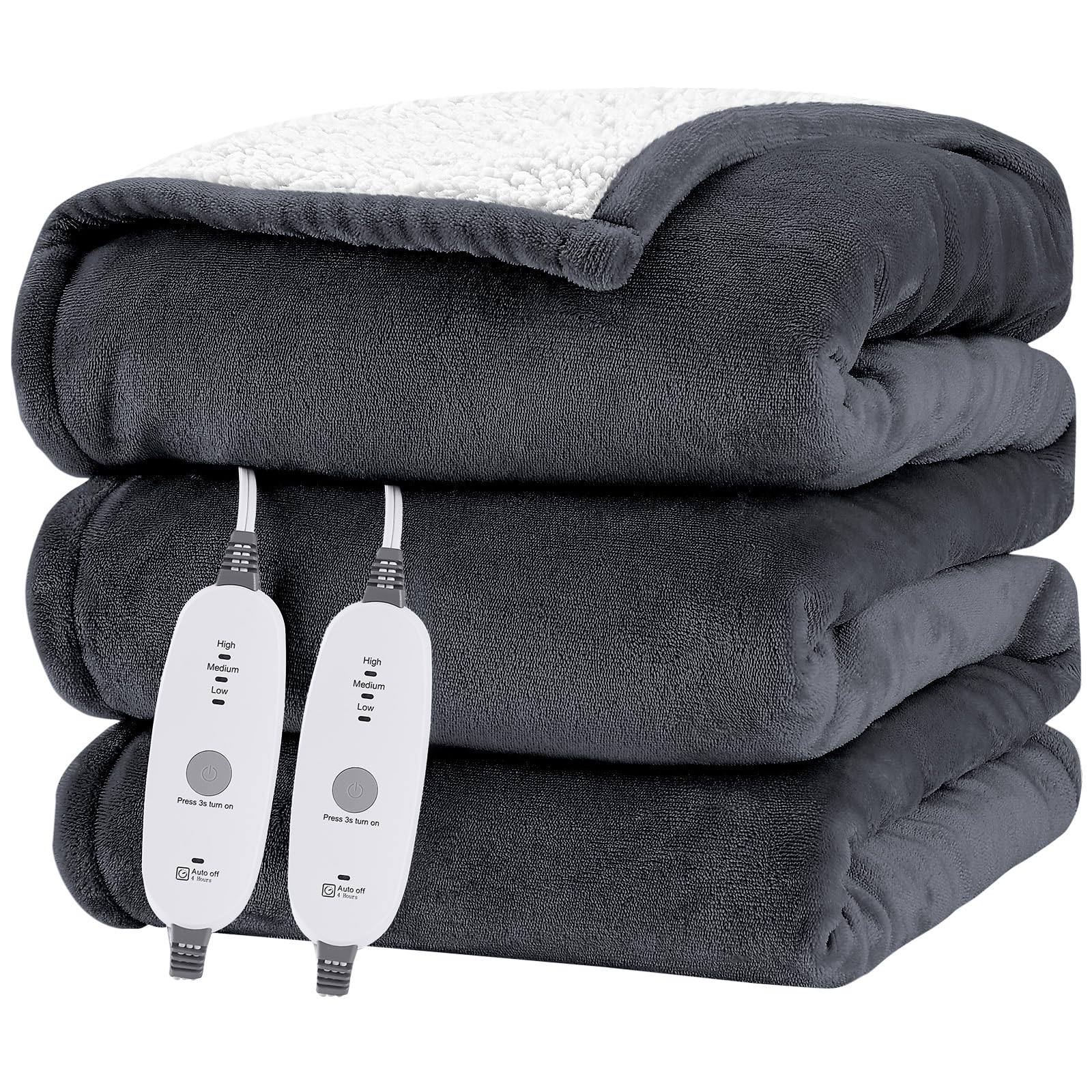 Amazon.com: HYLEORY Heated Throw Blanket Flannel Electric Blanket Throw ...