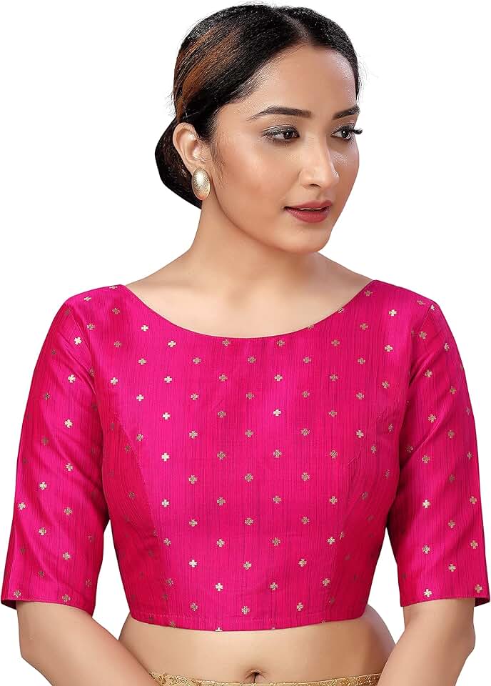Amazon.in: Pinks - Women's Saree Blouses / Women's Indian Clothing ...