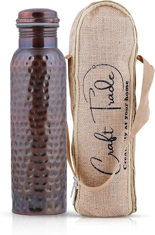 Amazon.com: Craft Trade Pure Copper Bottle with Lid and Carry Bag for ...