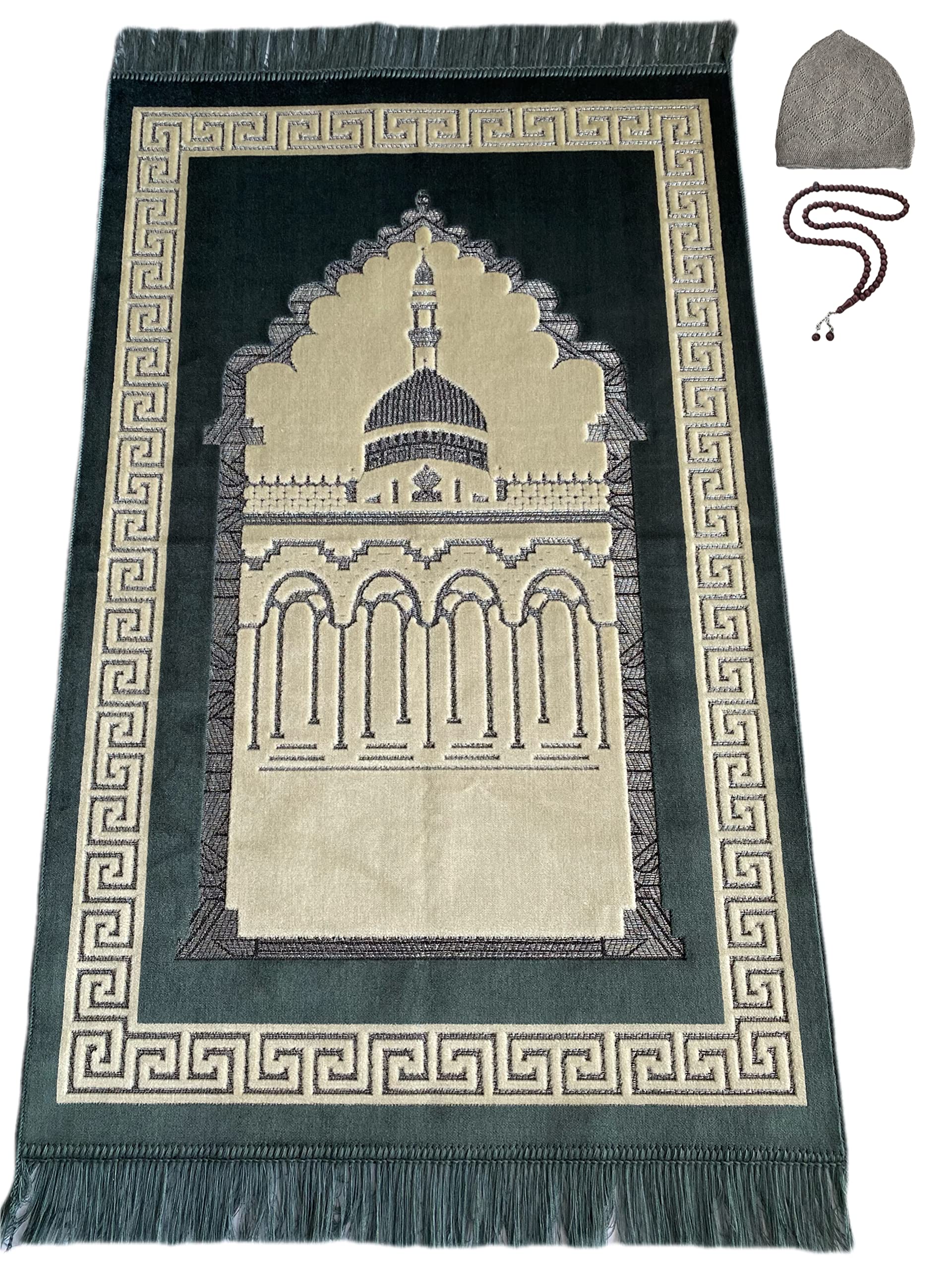 Buy Yase Crafts Muslim Prayer Rug - Thick Soft Velvet Turkish Design ...