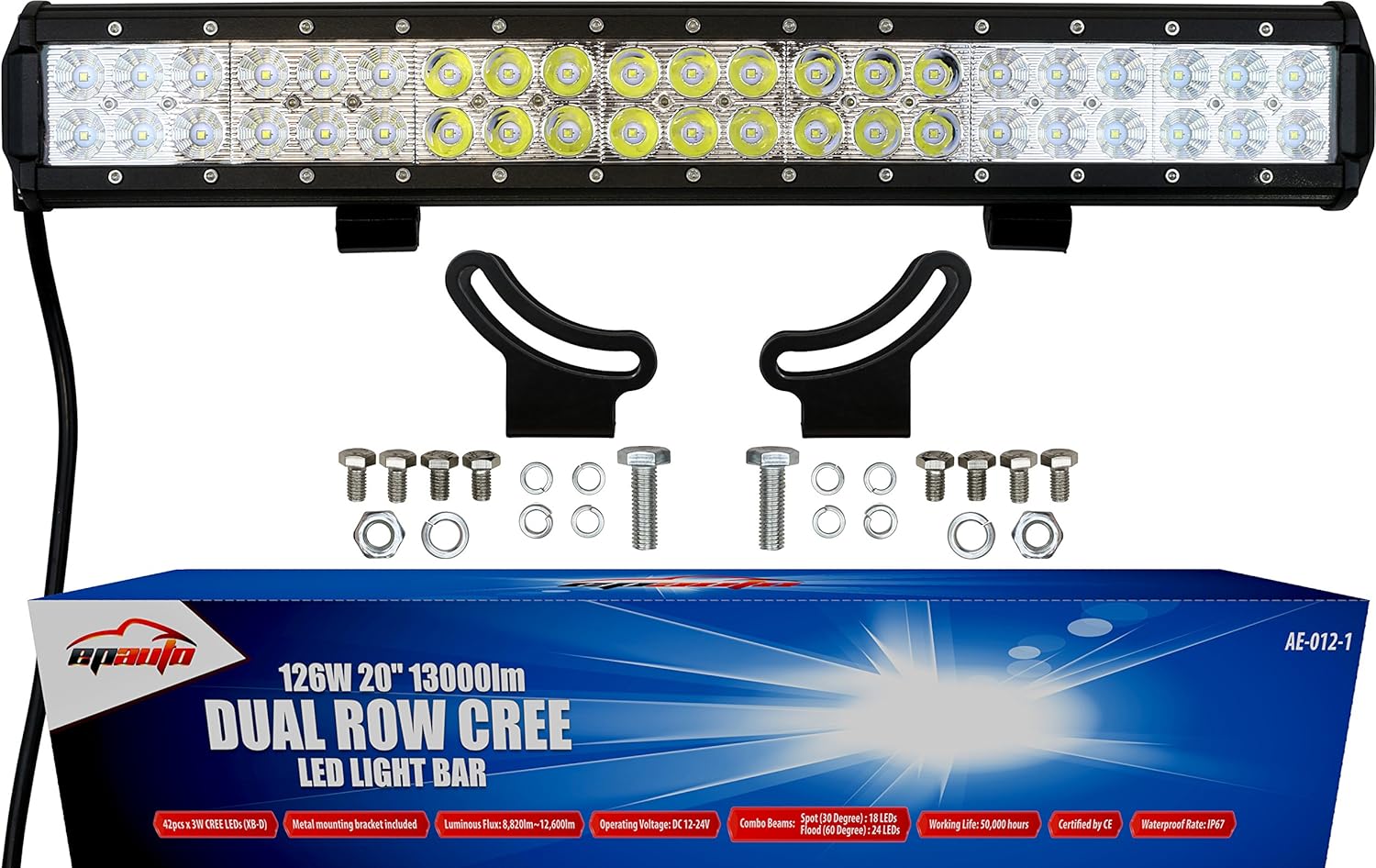 Amazon.com: EPAuto 20'' 126W 13000lm Cree LED Flood Spot Combo Beam ...