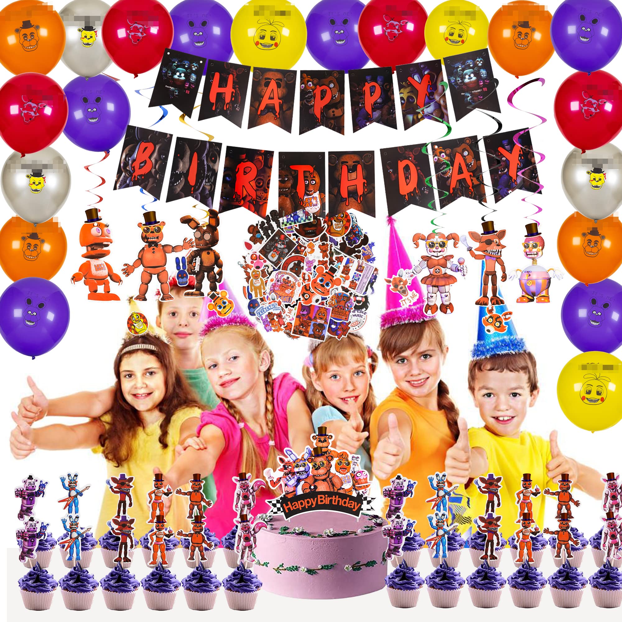 116pcs Five Nights At Freddys Party Supplies Fnaf Birthday Party ...