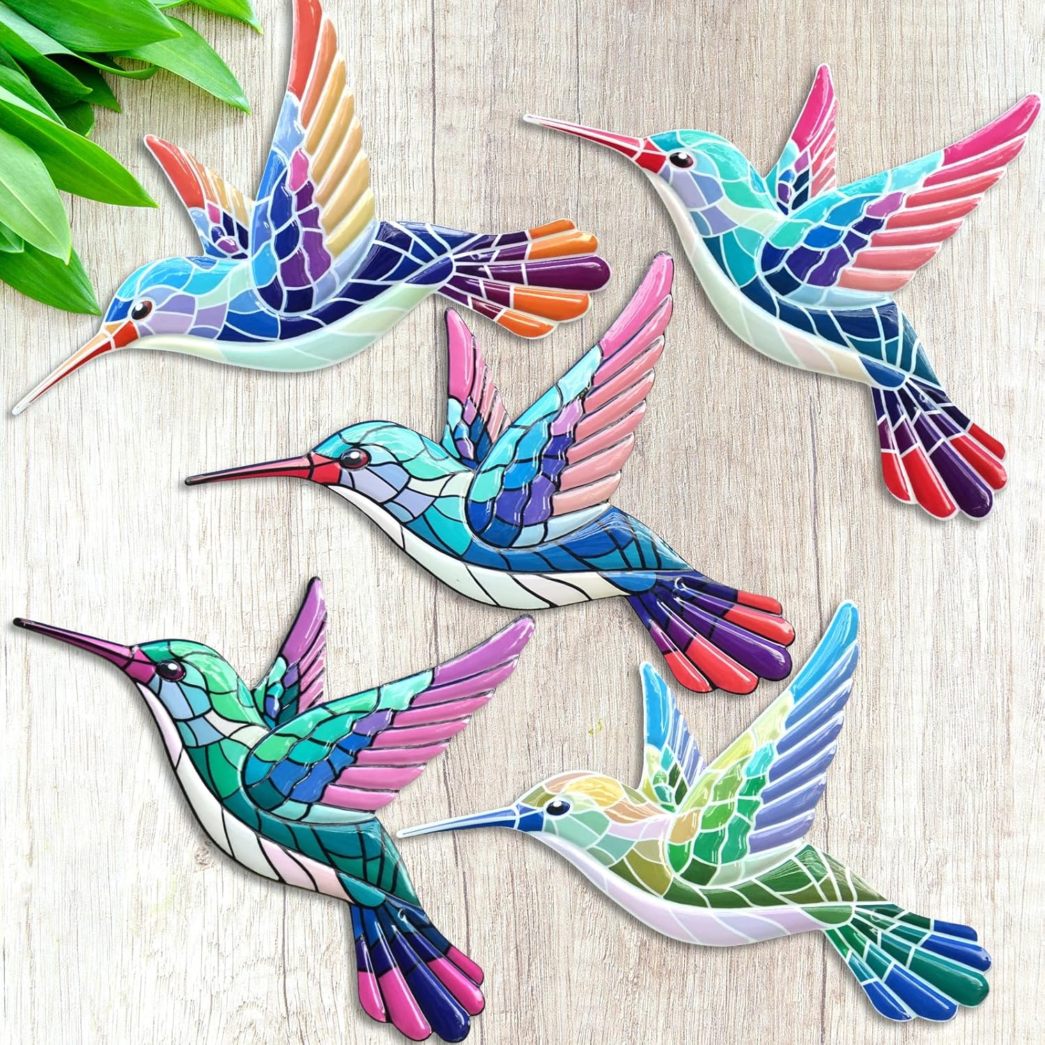 Amazon.com: 5 Pack Hummingbird Outdoor Metal Wall Art, Hummingbird ...