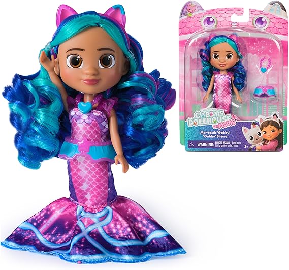 Amazon.com: Gabby's Dollhouse: The Movie, Mer-Tastic Gabby Doll, with ...