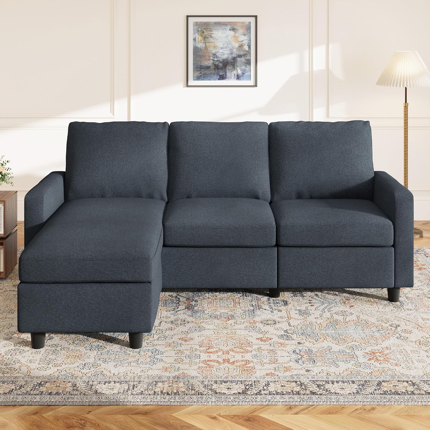 Amazon.com: HONBAY Convertible Sectional Sofa Couch, L Shaped Couch ...