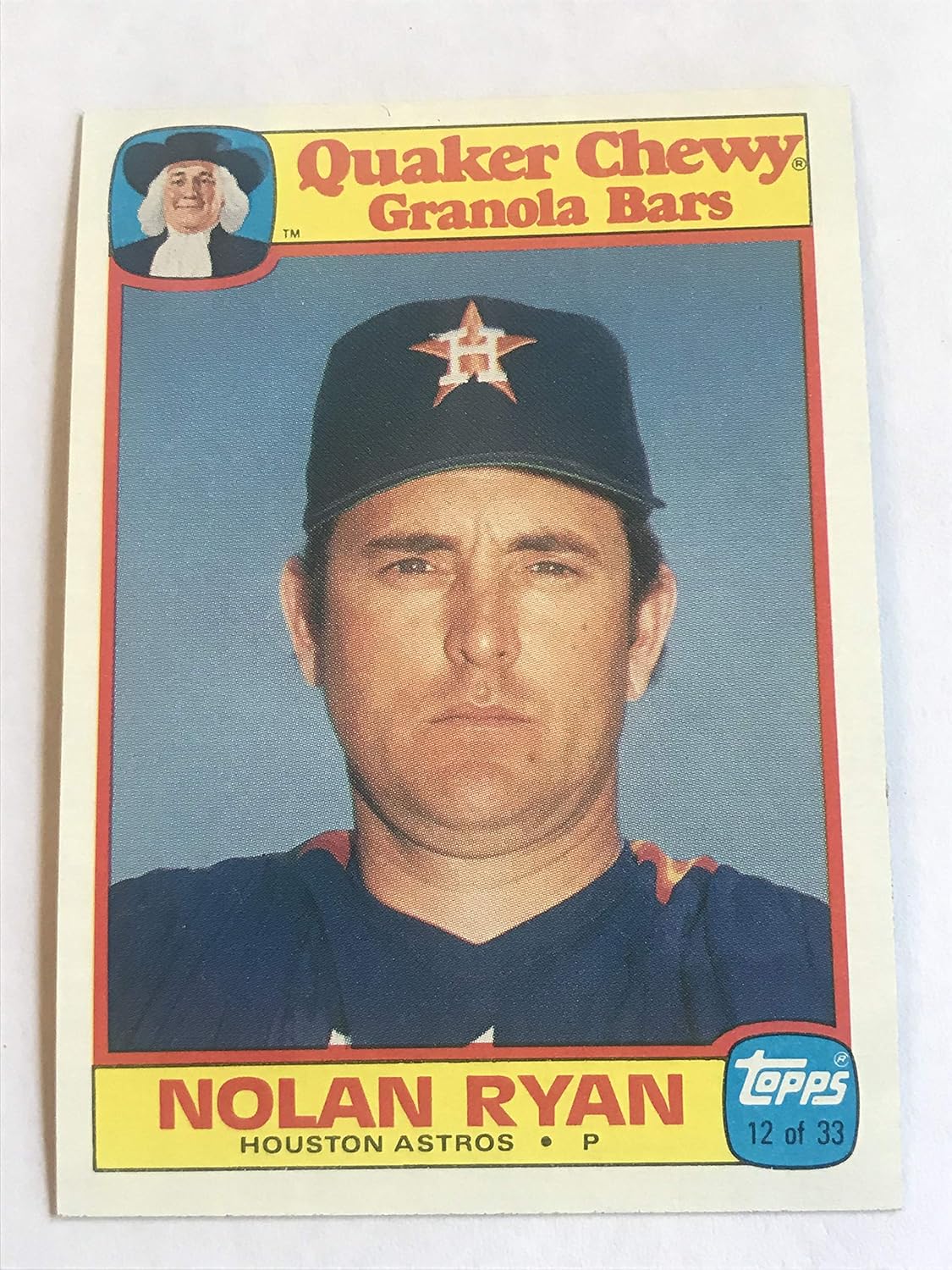 Amazon.com: 1986 Quaker Chewy Granola Bars #12 Nolan Ryan NM/M (Near Mint/Mint) : Collectibles ...