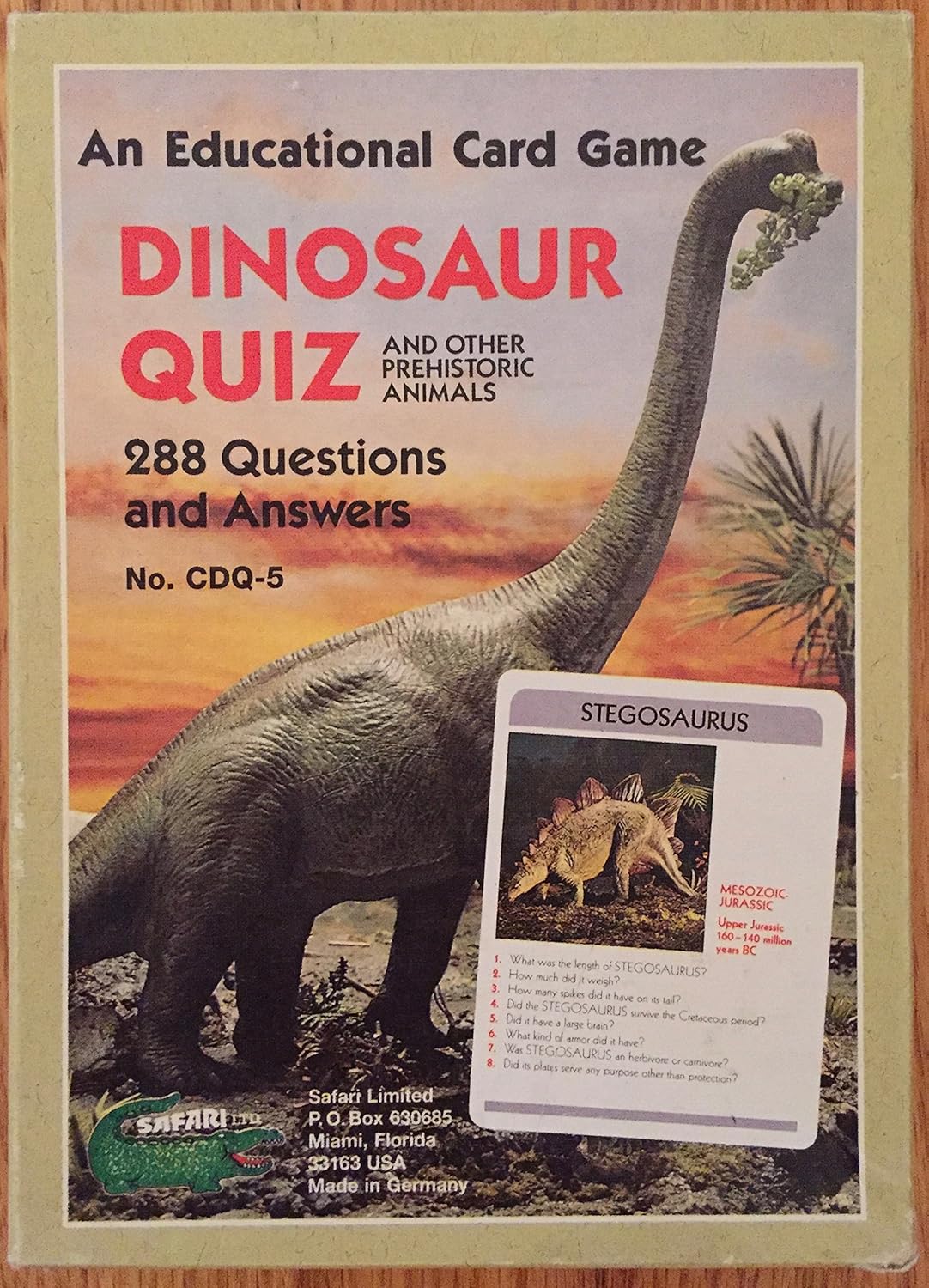 Dinosaur Quiz and Other Prehistoric Animals (An Educational Card Game ...