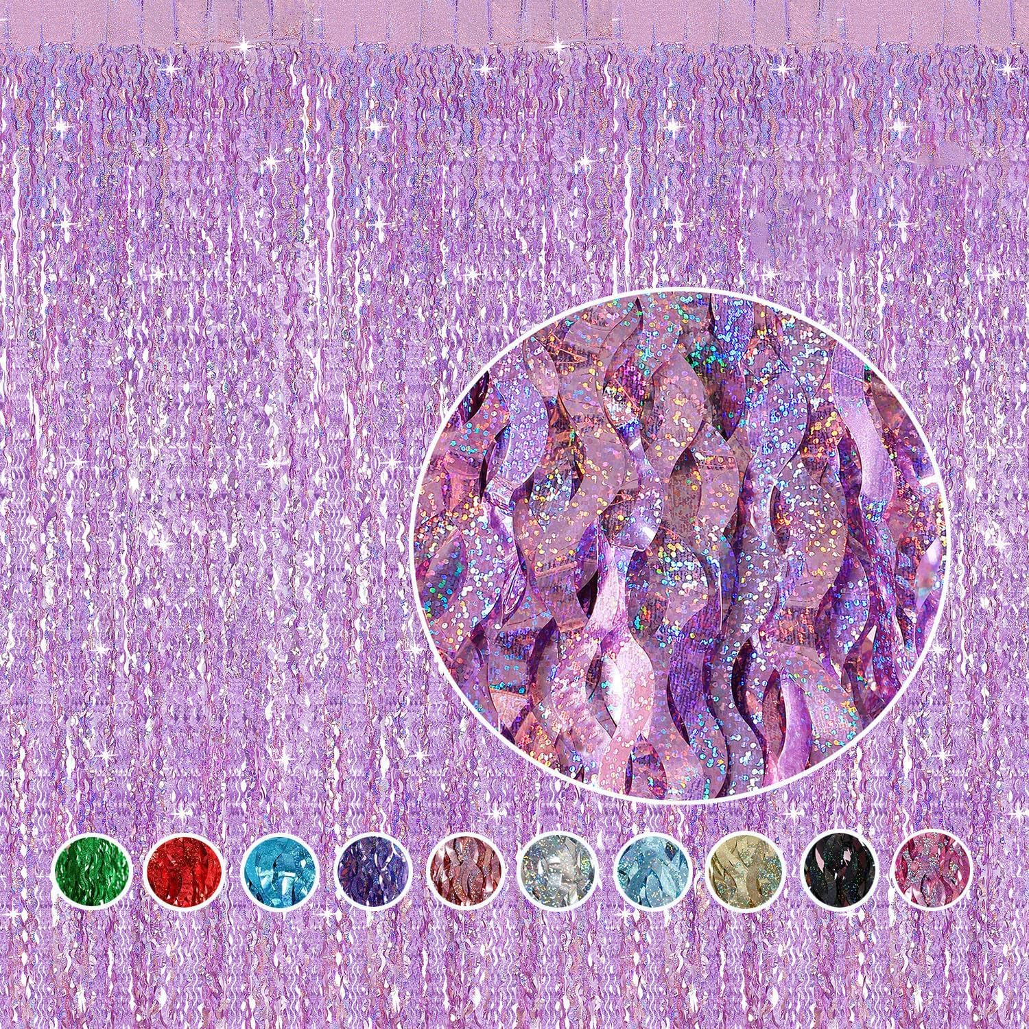 Amazon.com: 4 Pack Pink Tinsel Curtain Party Backdrop - CYLMFC 3.3 ft x ...
