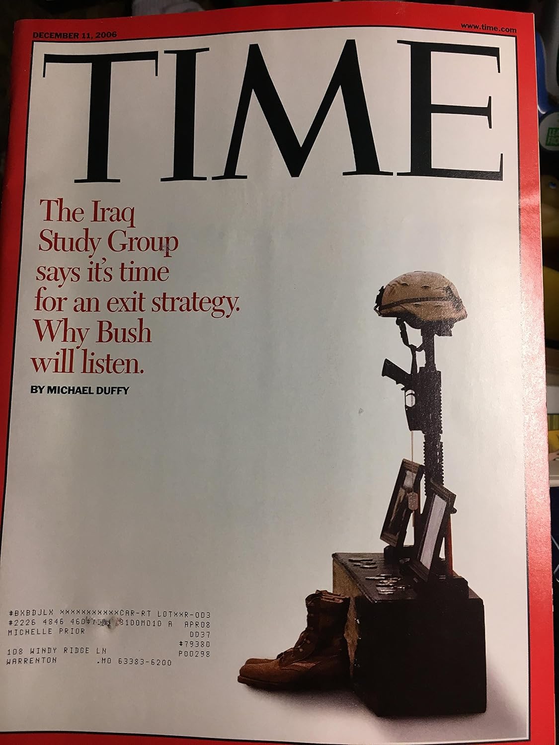 Time Magazine December 11, 2006: Michael Duffy, Joe Klein, John Ridley ...