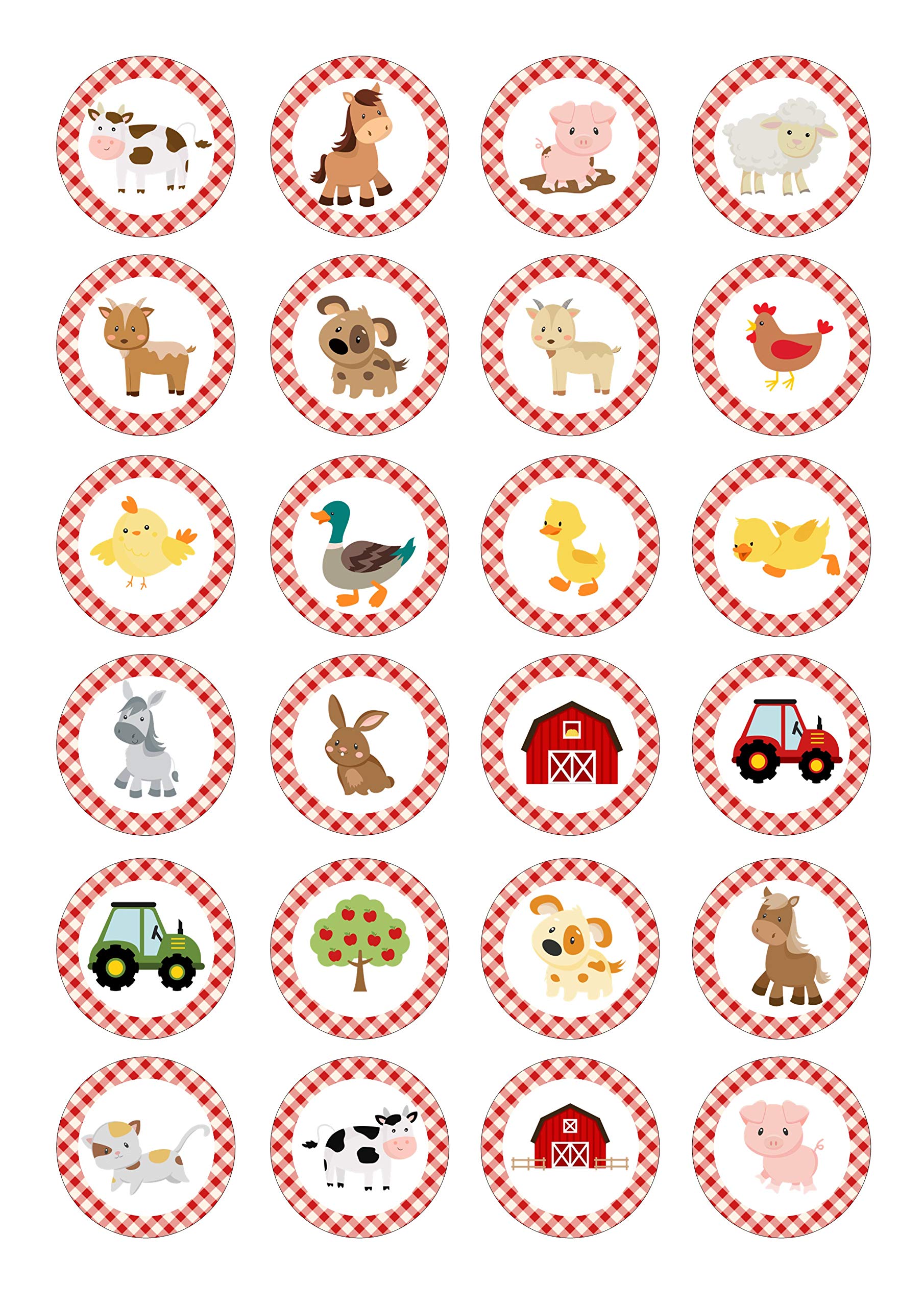 Farm Animals Cake Topper Wafer Rice Paper Pre Cut Edible | Desertcart ...