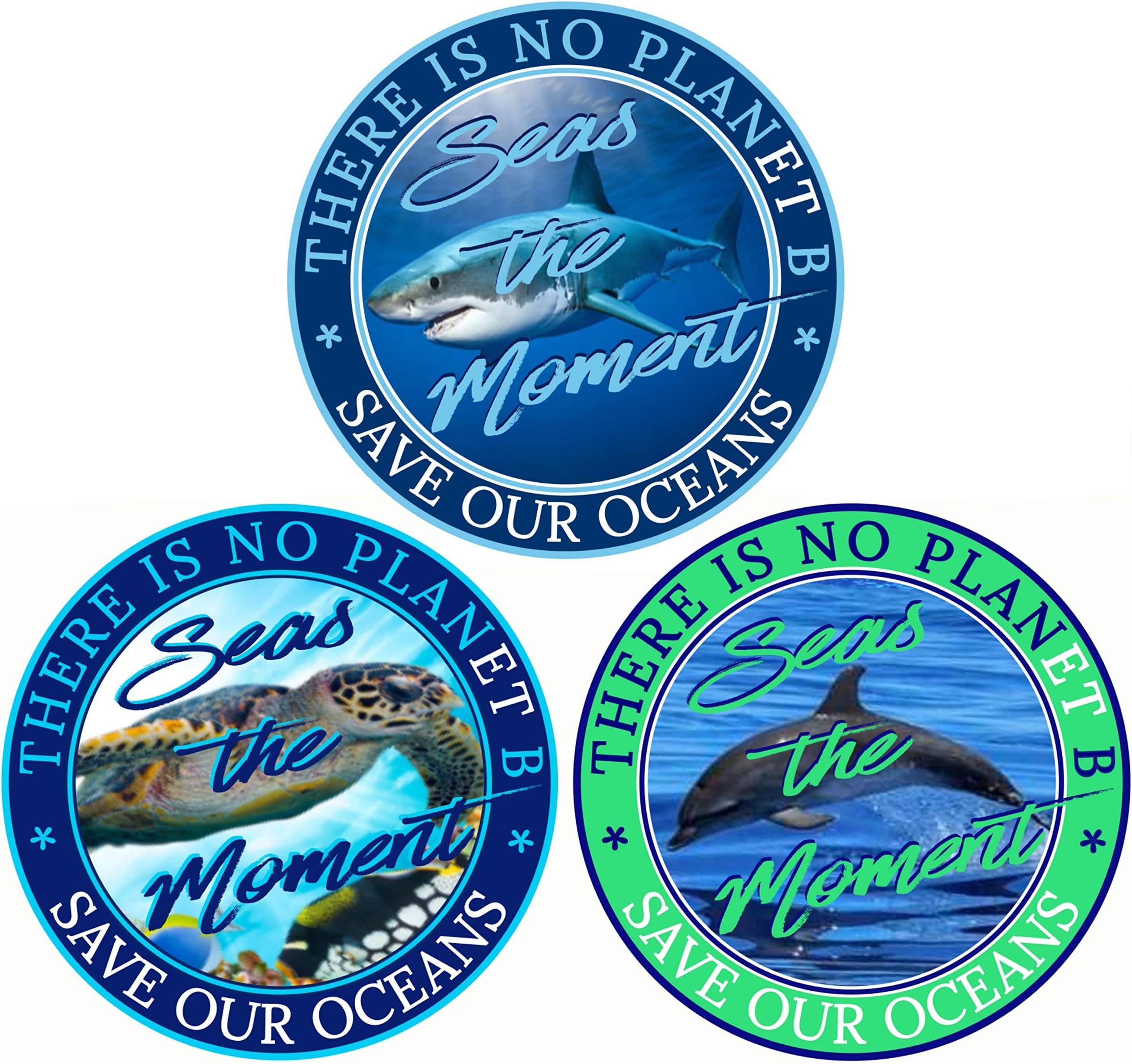 Amazon.com - Premium Vinyl Save The Oceans Bumper Stickers 4-Pack ...