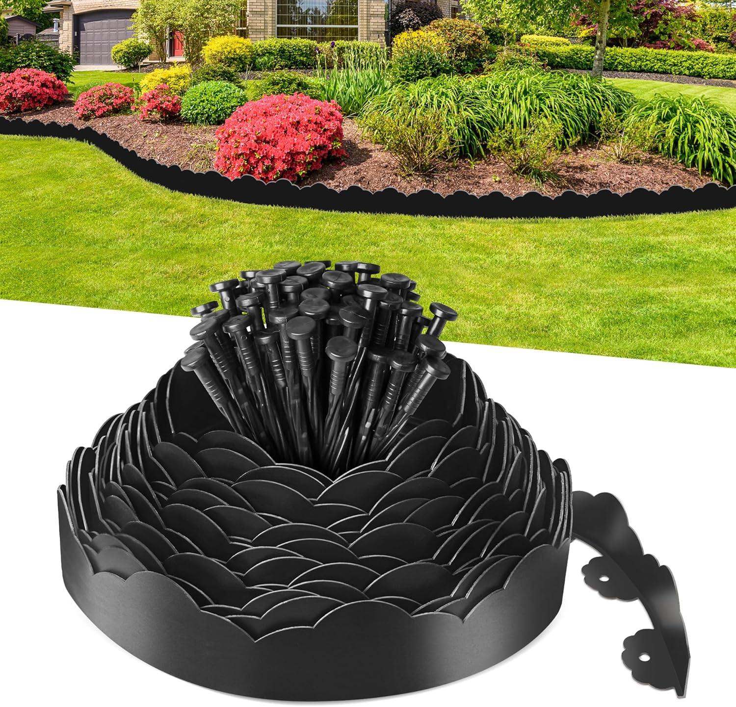 Amazon.com : Landscape Edging Border 2.8 in Tall 33FT No Dig Garden ...