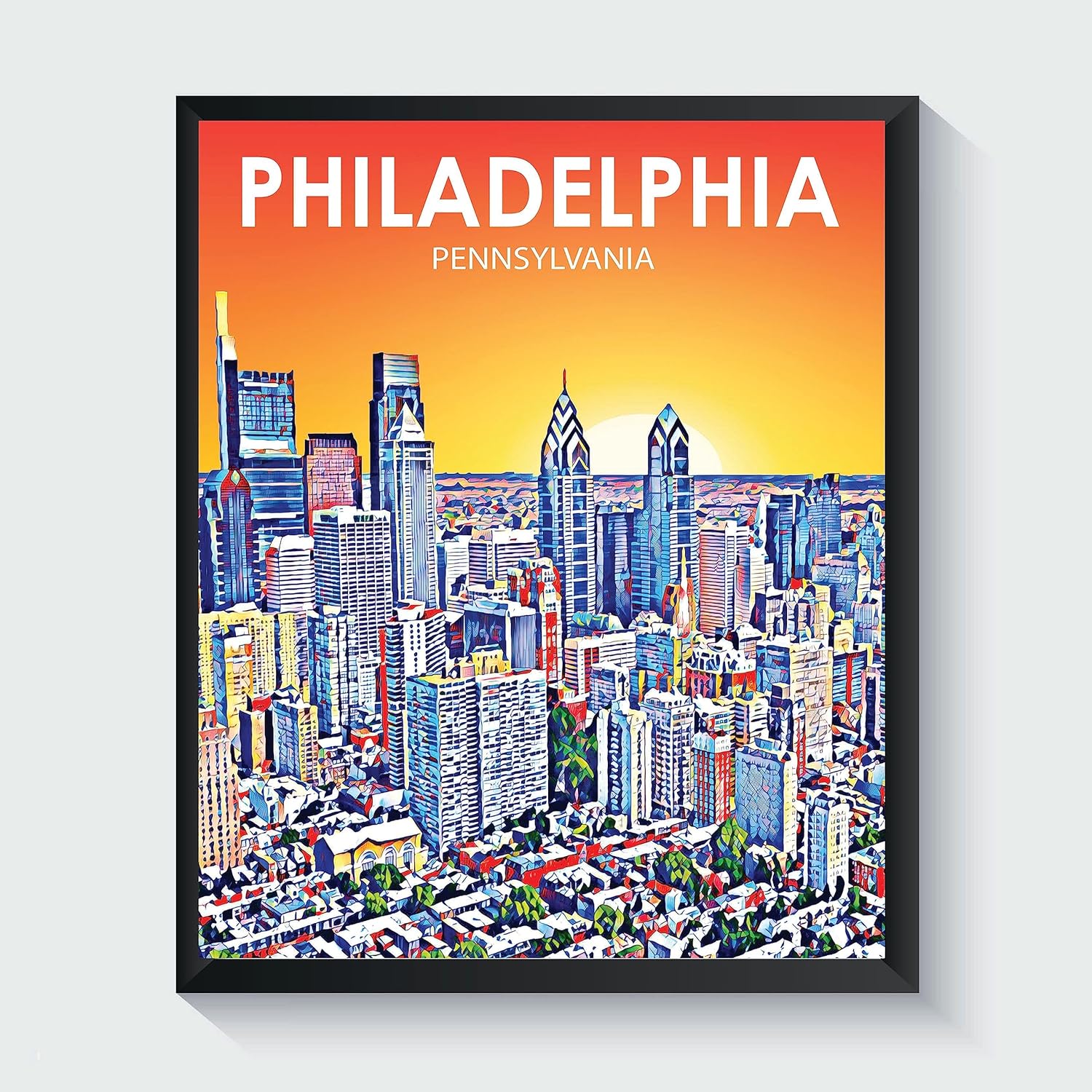 Amazon.com: Philadelphia Pennsylvania Art Poster Print, Philadelphia ...