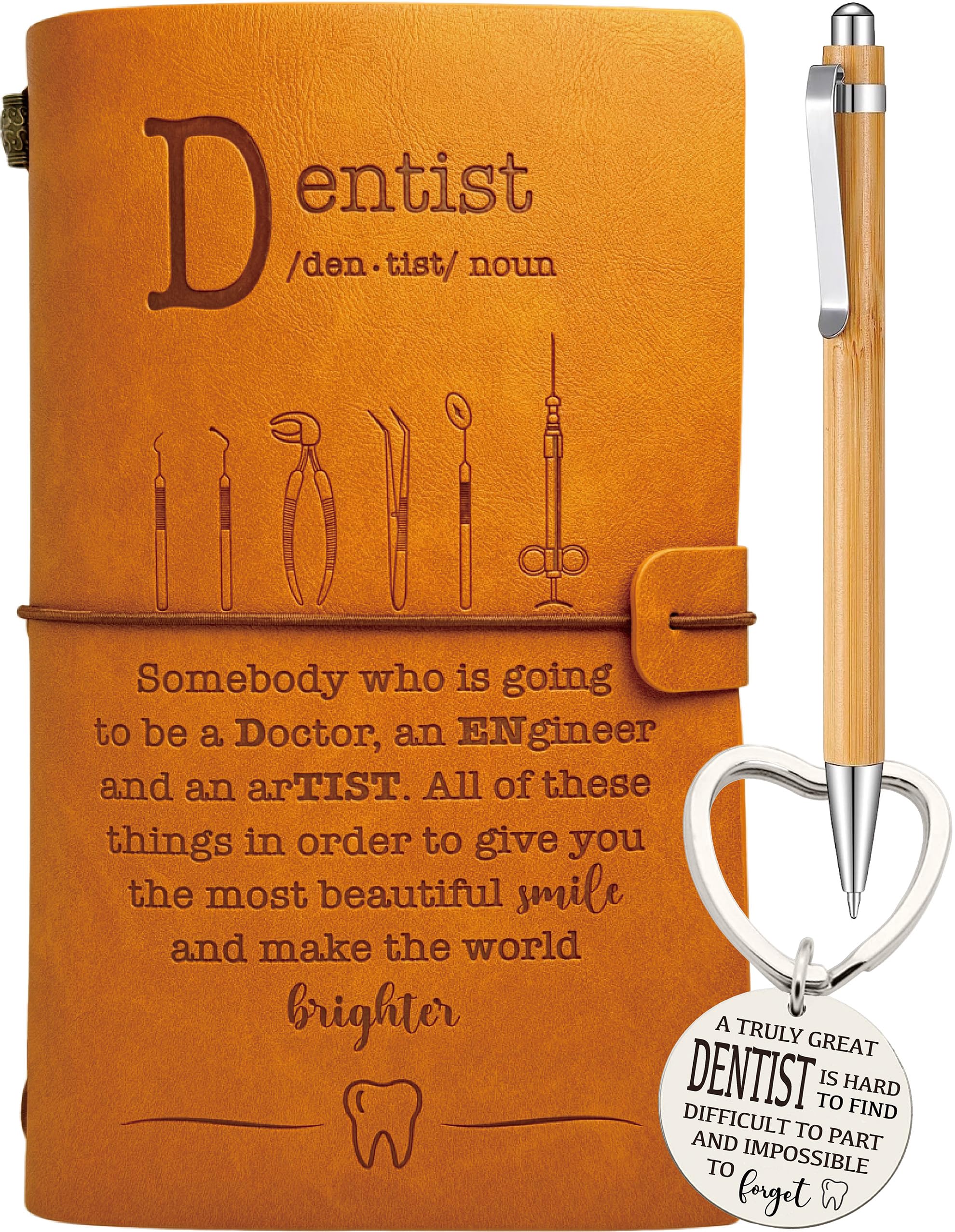 Amazon.com : Dentist Gifts for Women Funny, Dentist Leather Journal 140 Pages Notebook, Dentist ...