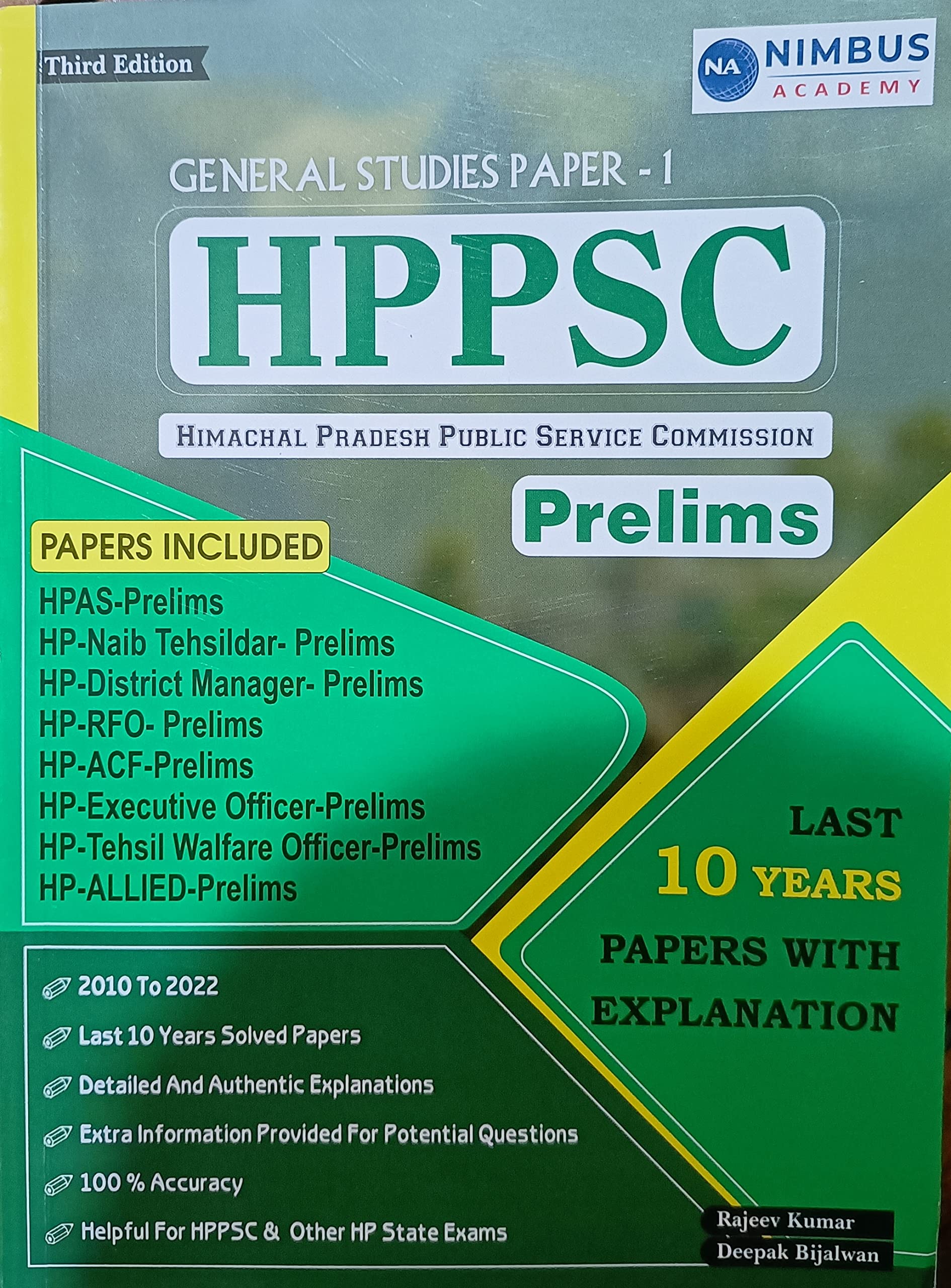 Buy HPPSC GENERAL STUDIES PAPER 1 PRELIMS (Last 10 Years Papers with ...