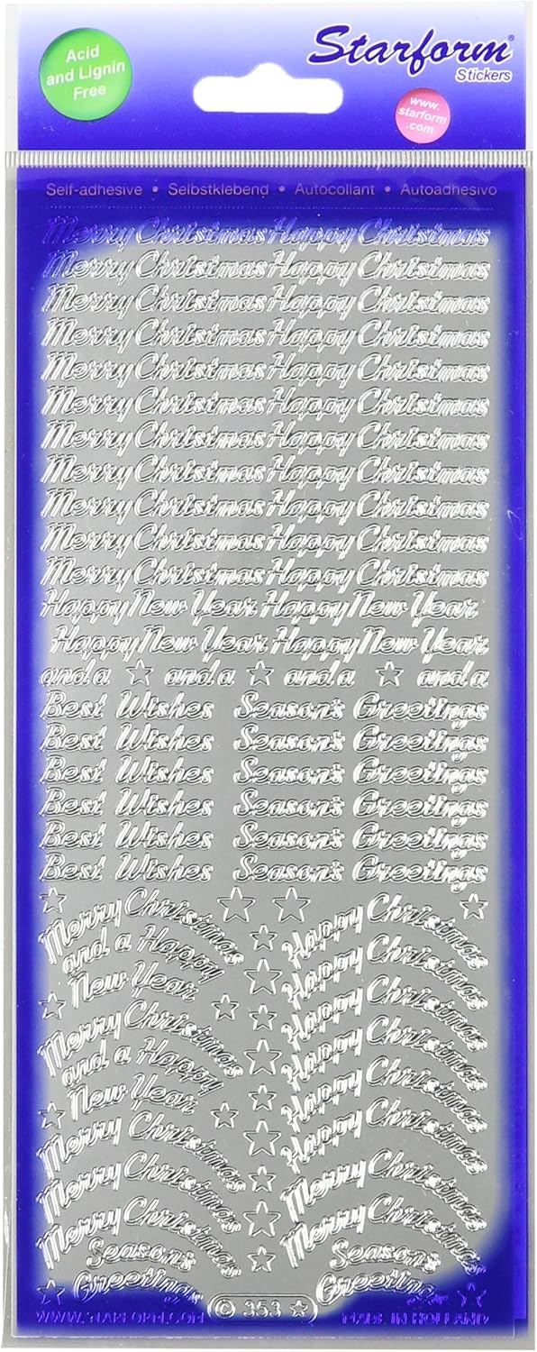 Amazon.com: Starform Deco Sticker, Multi Christmas Silver : Arts ...