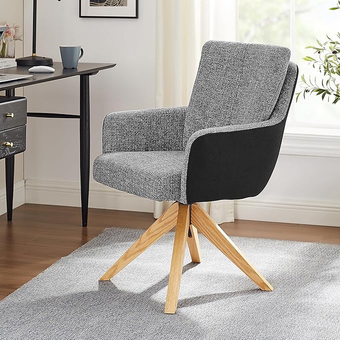 Amazon.com: Art Leon Office Chair No Wheels - Mid Century Modern Desk ...