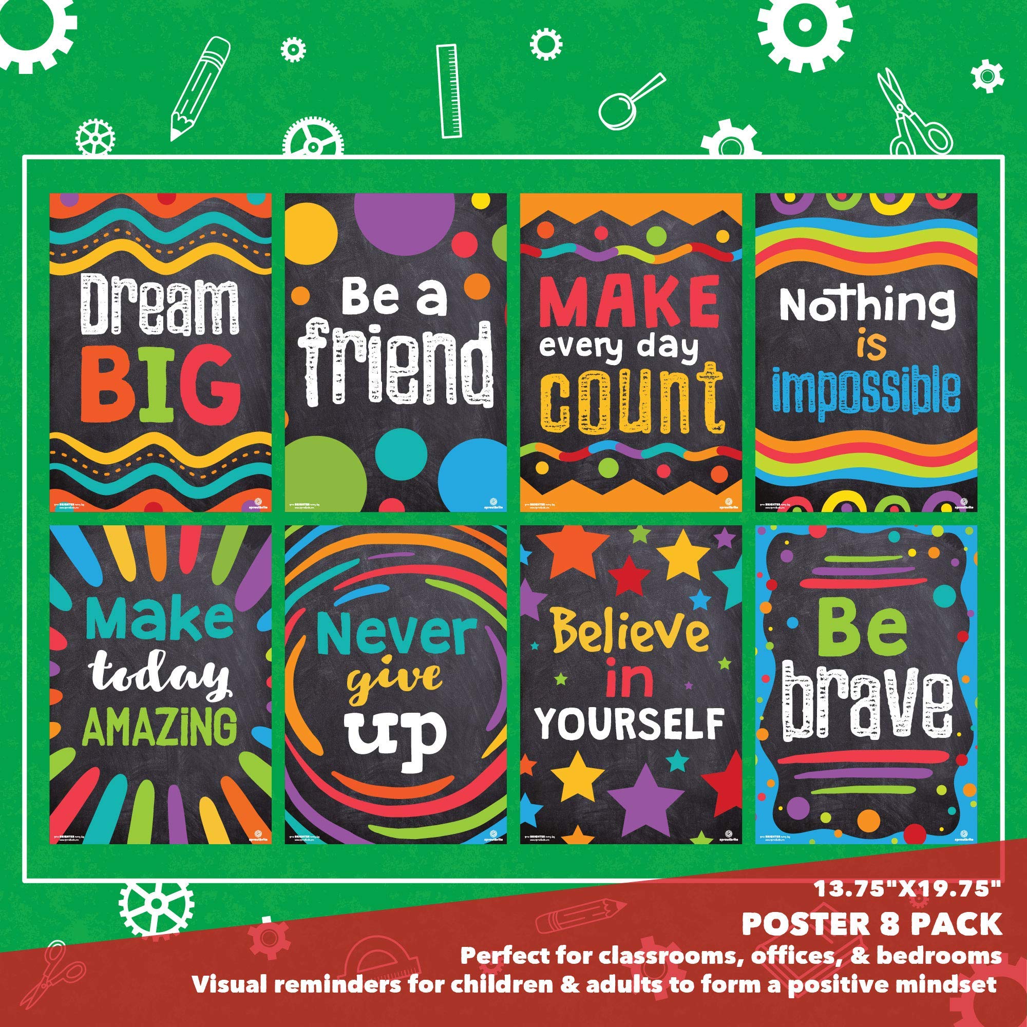 Snapklik.com : Sproutbrite Classroom Decorations - Motivational Posters ...