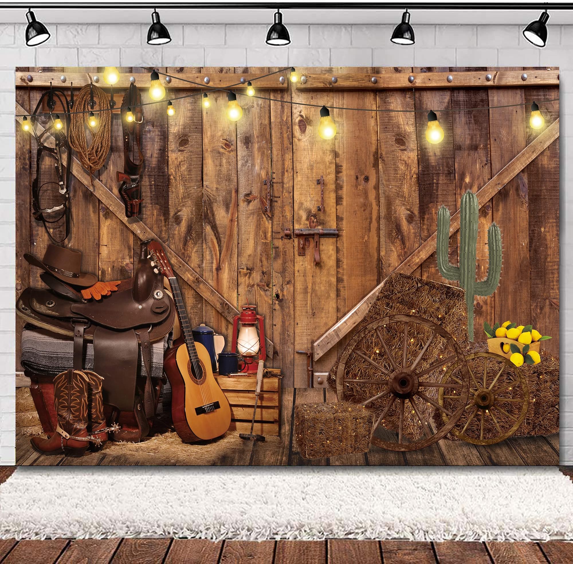 Amazon.com : Cowboy Backdrop 8x6ft Kids Western Cowboy Birthday Party ...