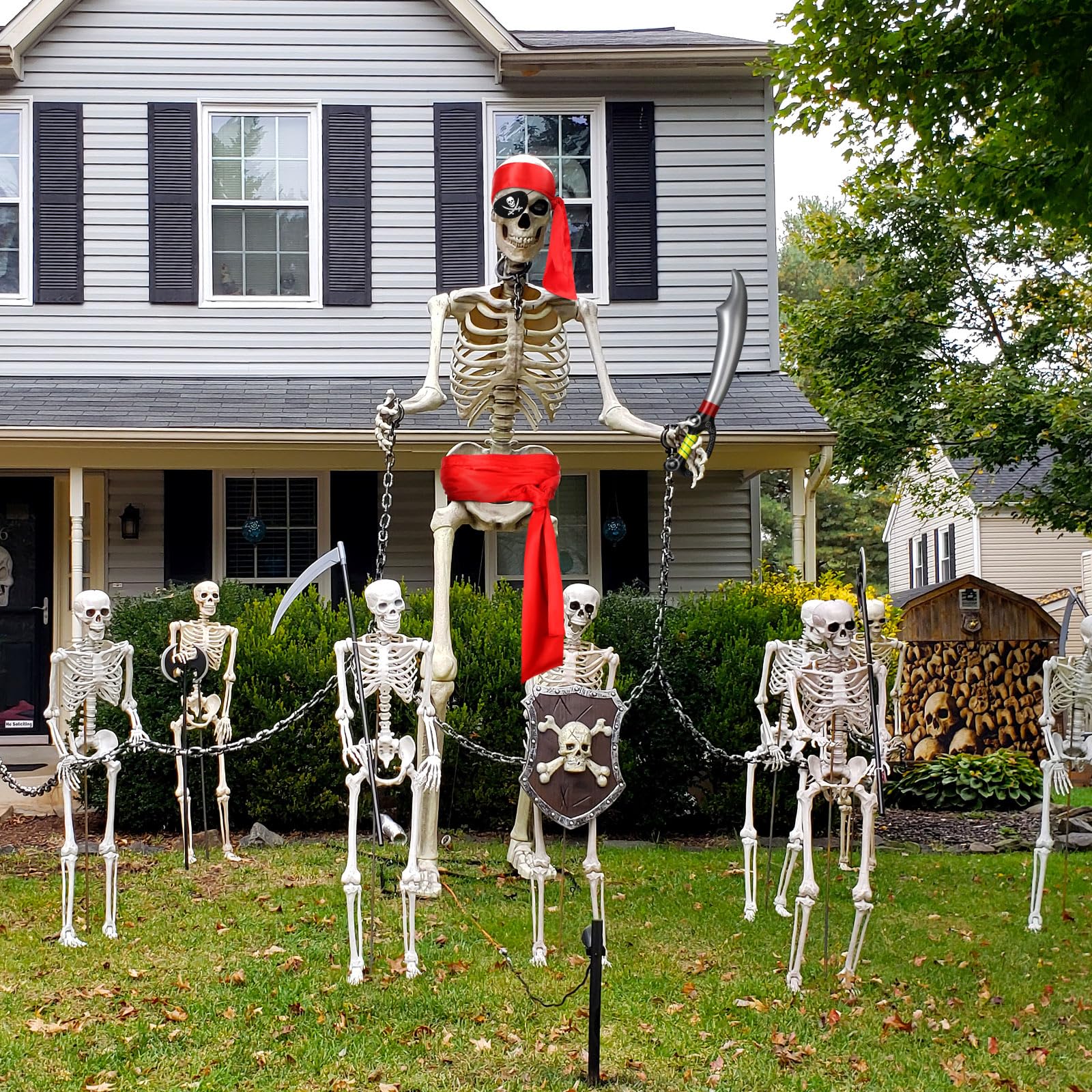 Snapklik.com : 4 Pcs 12 Ft Giant Skeleton Pirate Accessories Outdoor ...