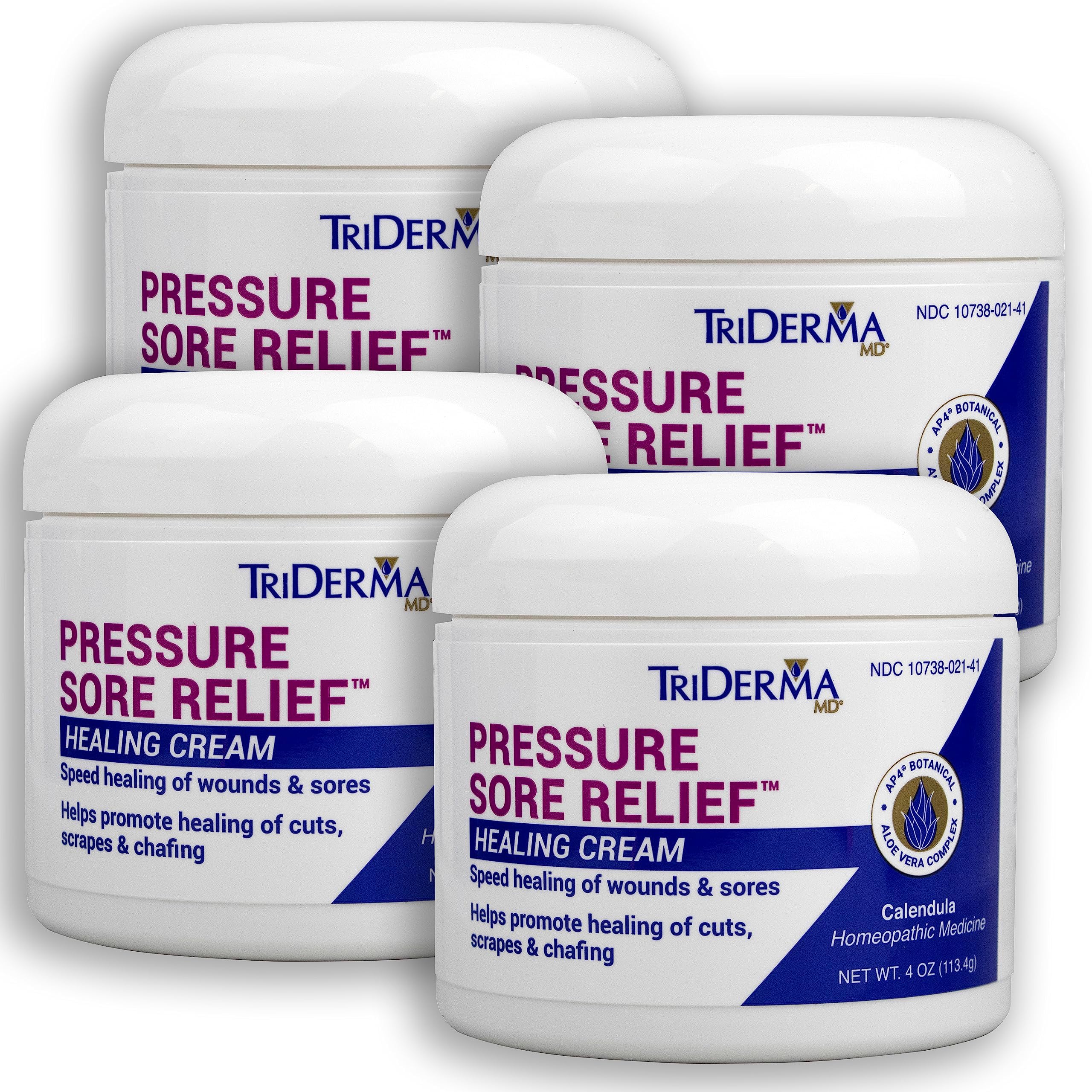 Amazon.com: TriDerma Pressure Sore Relief Healing Cream Pack of (4) 4 ...