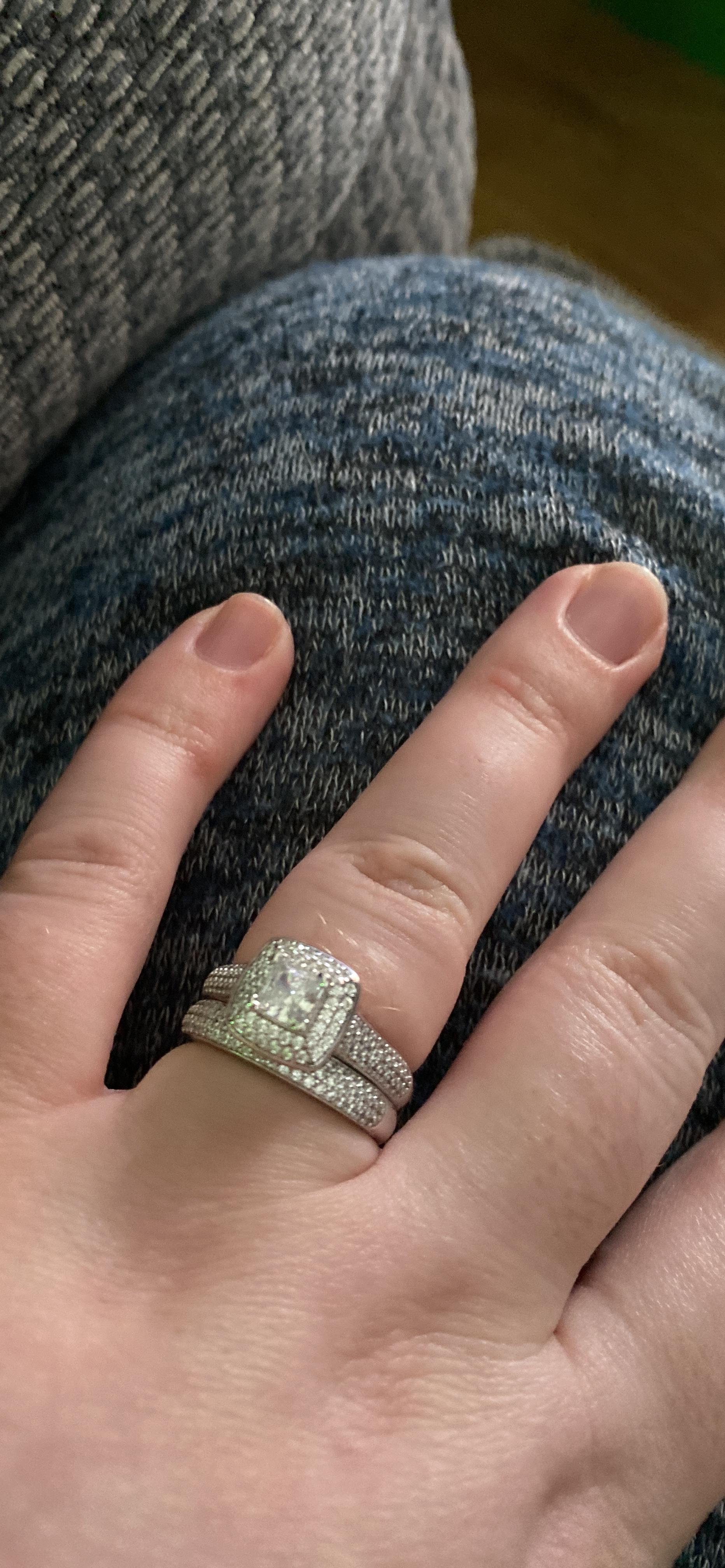 Ladies Ring -Halo Design 2 piece 925 Sterling Silver Luxury Affordable ...