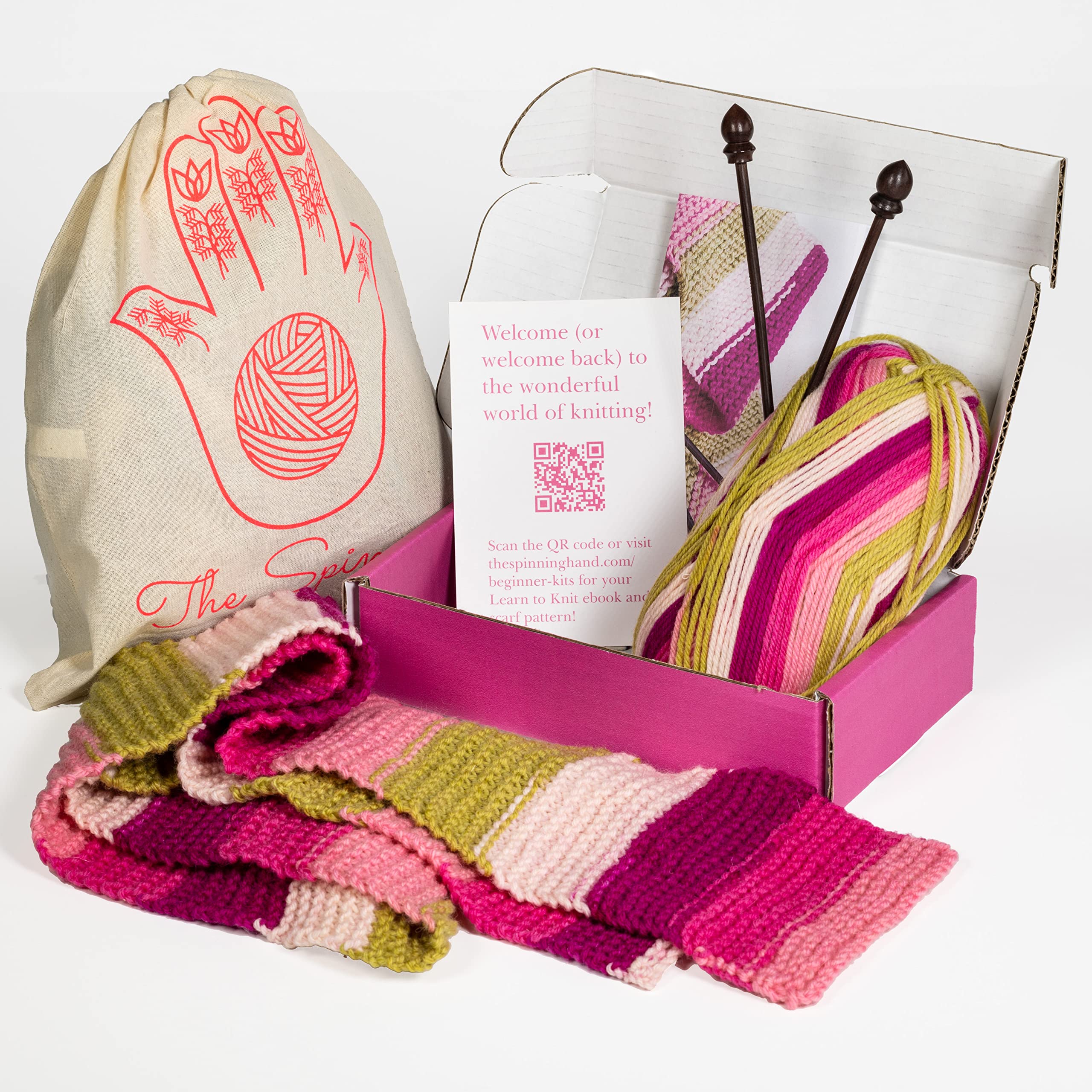 Amazon.com: The Spinning Hand Learn to Knit Kit - Craft Kit for Adults ...
