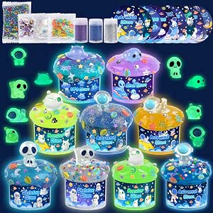 Amazon.com: Galaxy Glow-in-The-Dark Slime Kit 9 Pack - Space Slime with ...