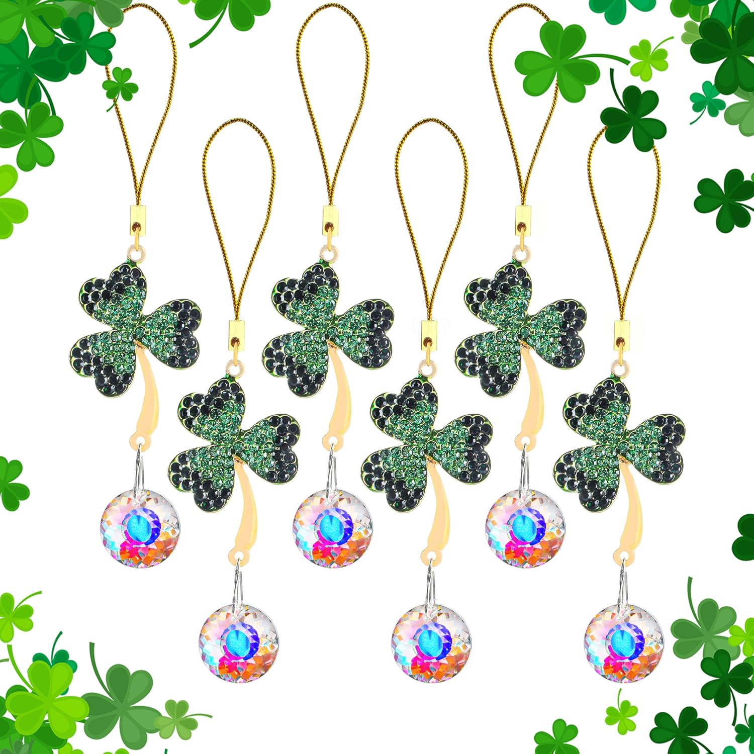 Amazon.com: H&D HYALINE & DORA Christmas Shamrock Ornaments 6 Pcs ...