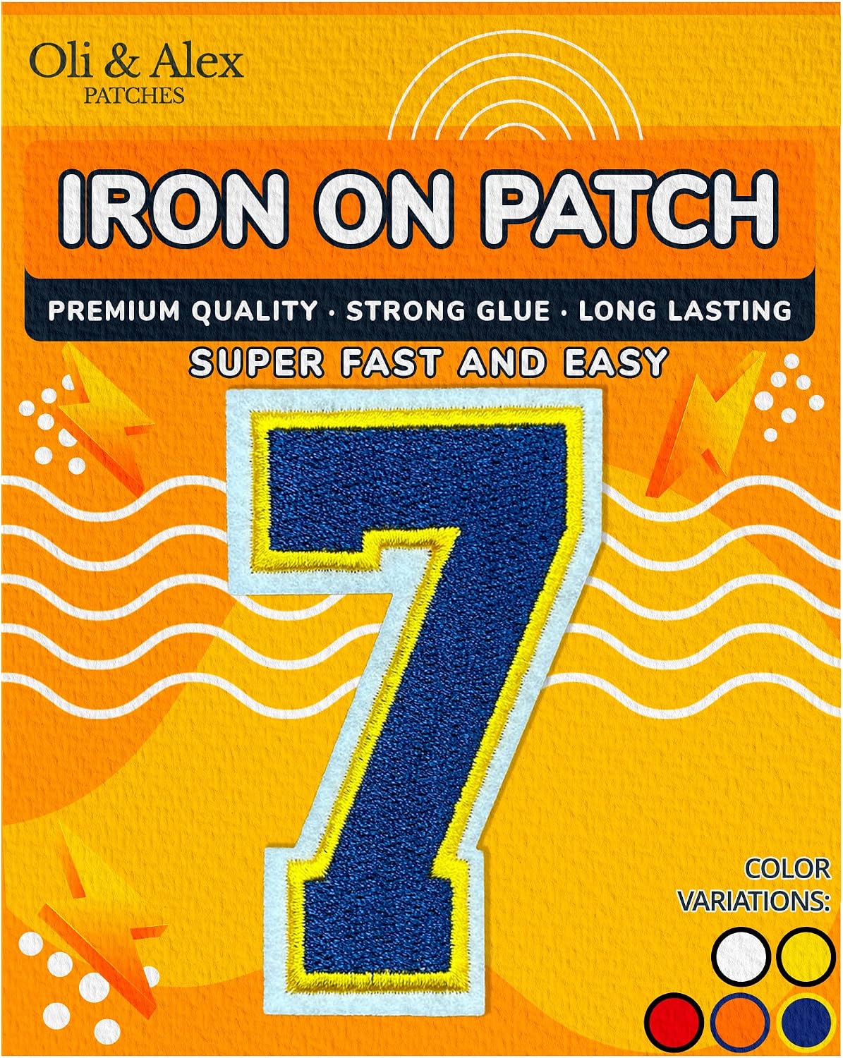 Amazon.com: Iron On Patch - Blue Number 7 Applique - Decorative Repair ...