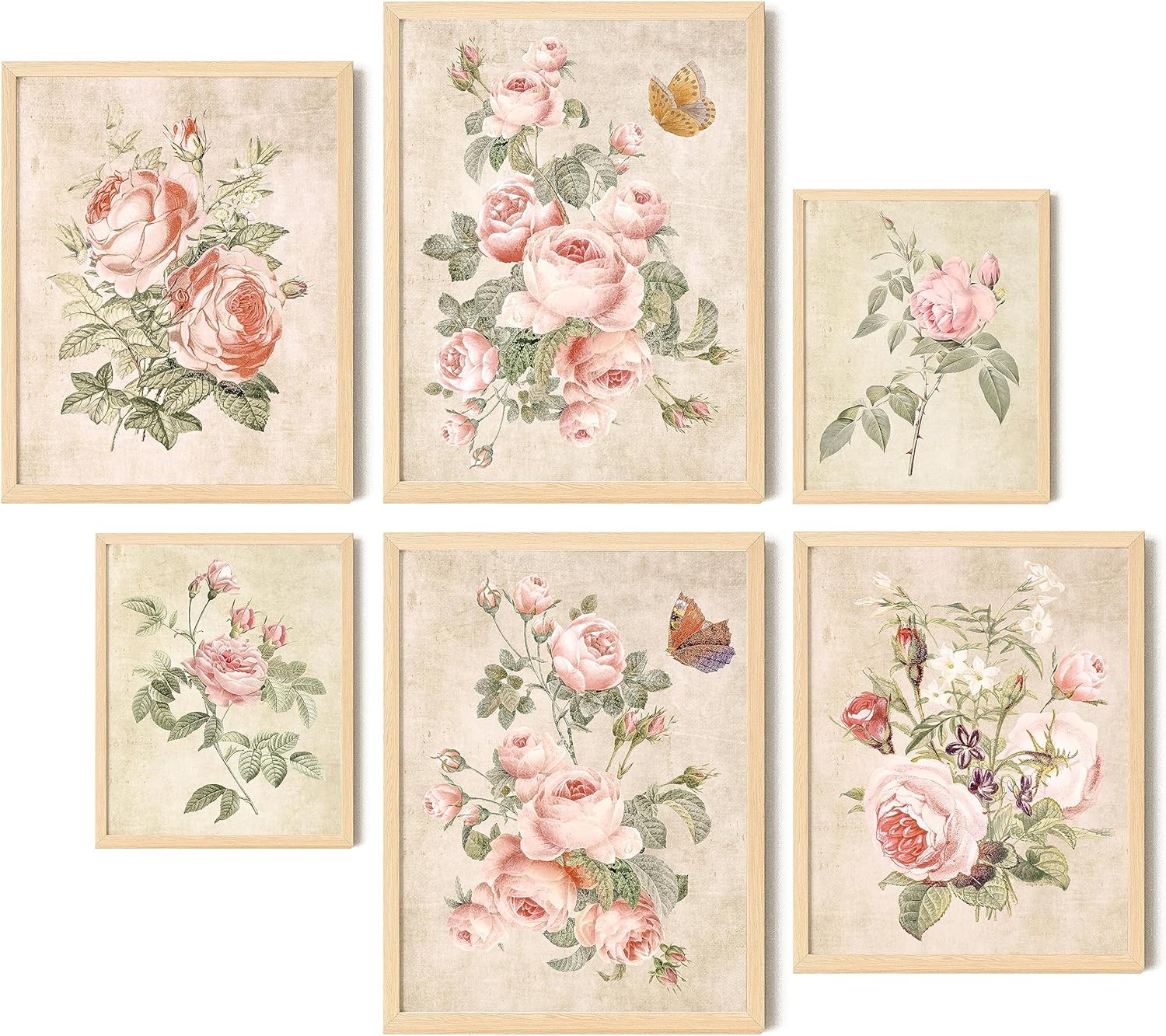 Amazon.com: EXCOOL CLUB Vintage Rose Wall Decor - 12x16 Coquette Wall ...