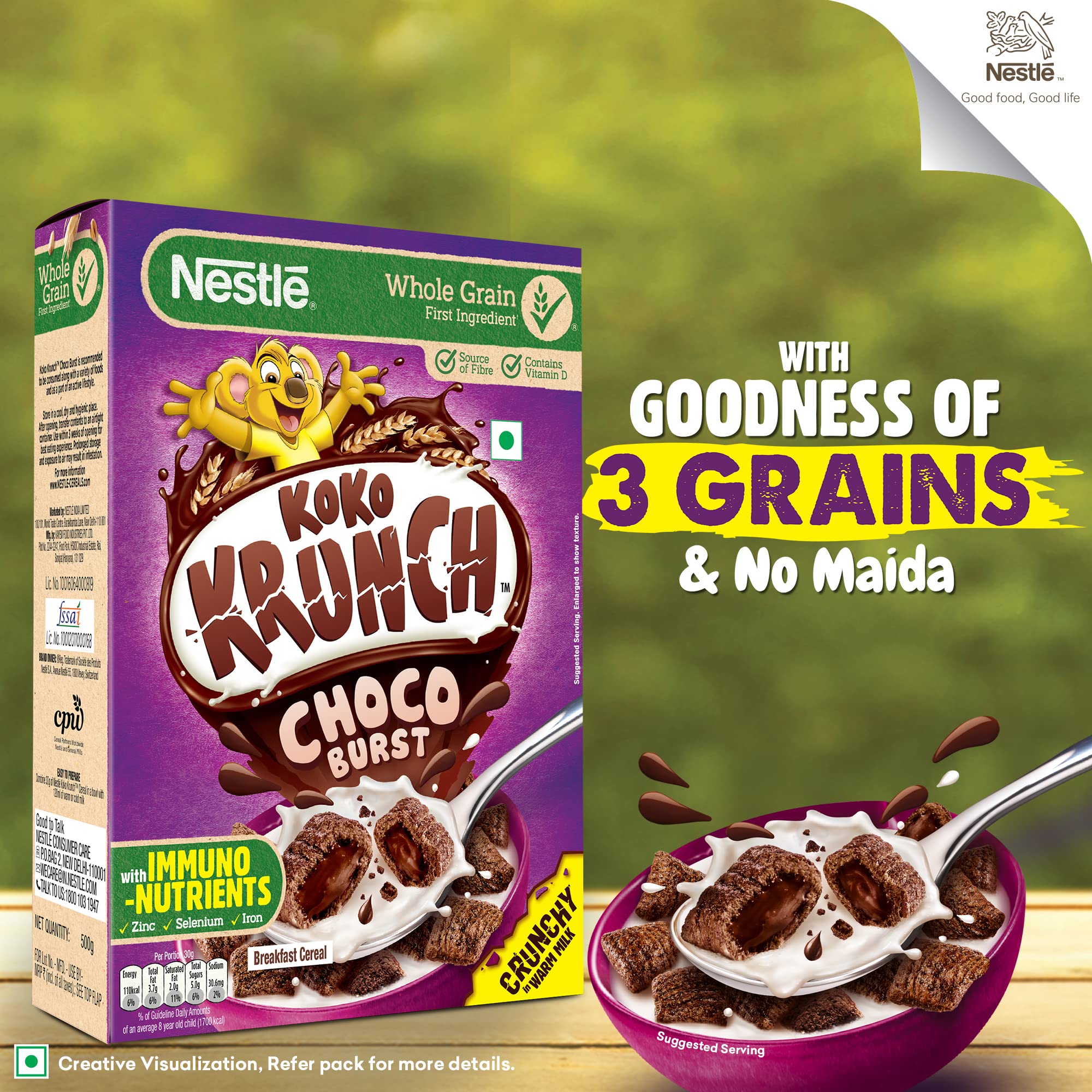 Buy NESTLE Koko Krunch Choco Burst Cereal 500g | Choco Flakes made with ...
