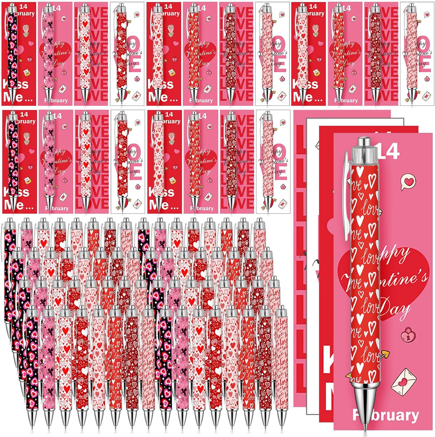 Amazon.com : 160 Pcs Valentine's Day Gifts Set Include 80 Valentine's ...