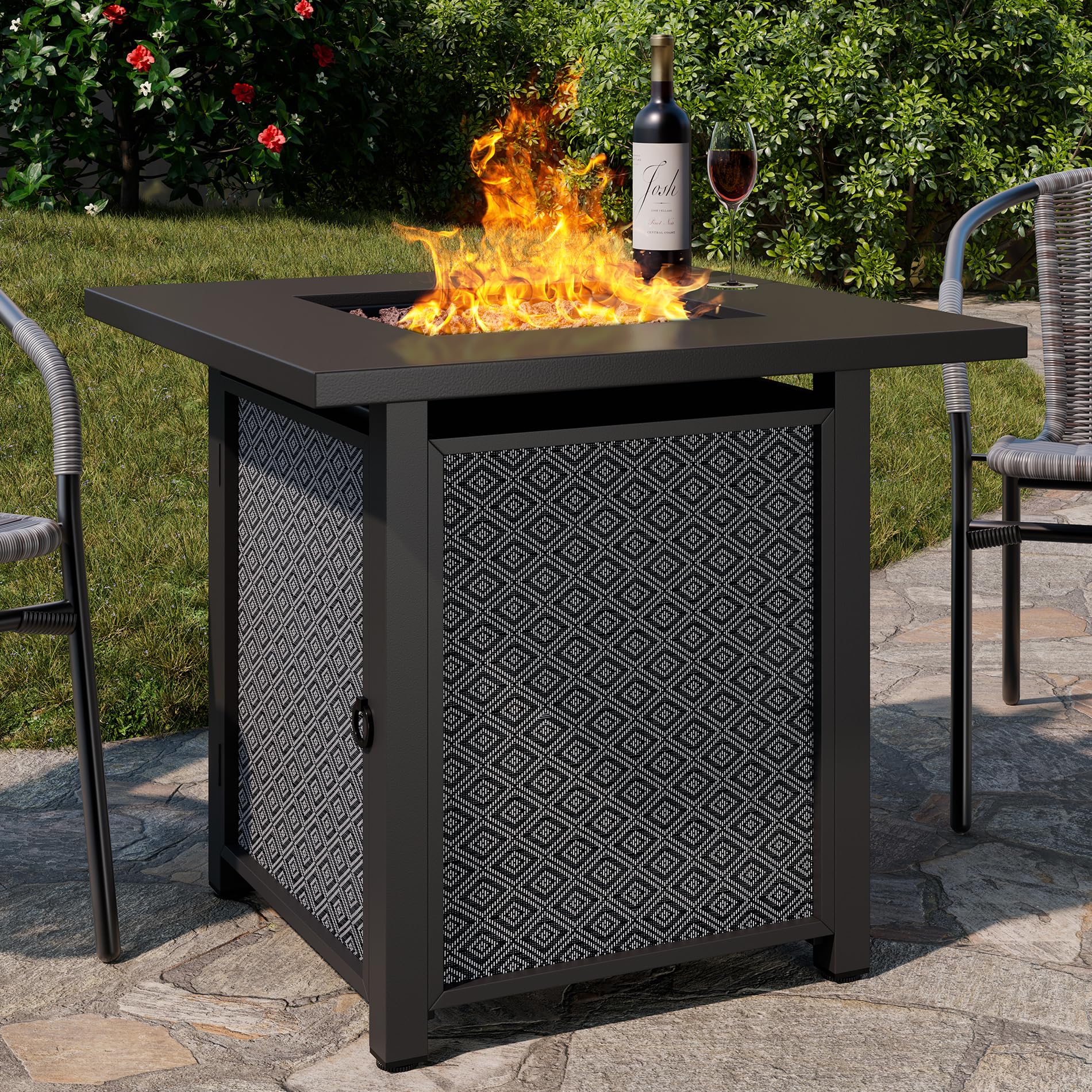 Snapklik.com : JAMFLY Propane Fire Pit Table Outdoor 28 Inch, Patio Gas ...