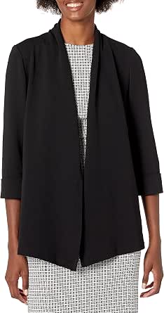 Kasper Women's Cardigan Jacket with Sideseam Pocket, Small Black at ...