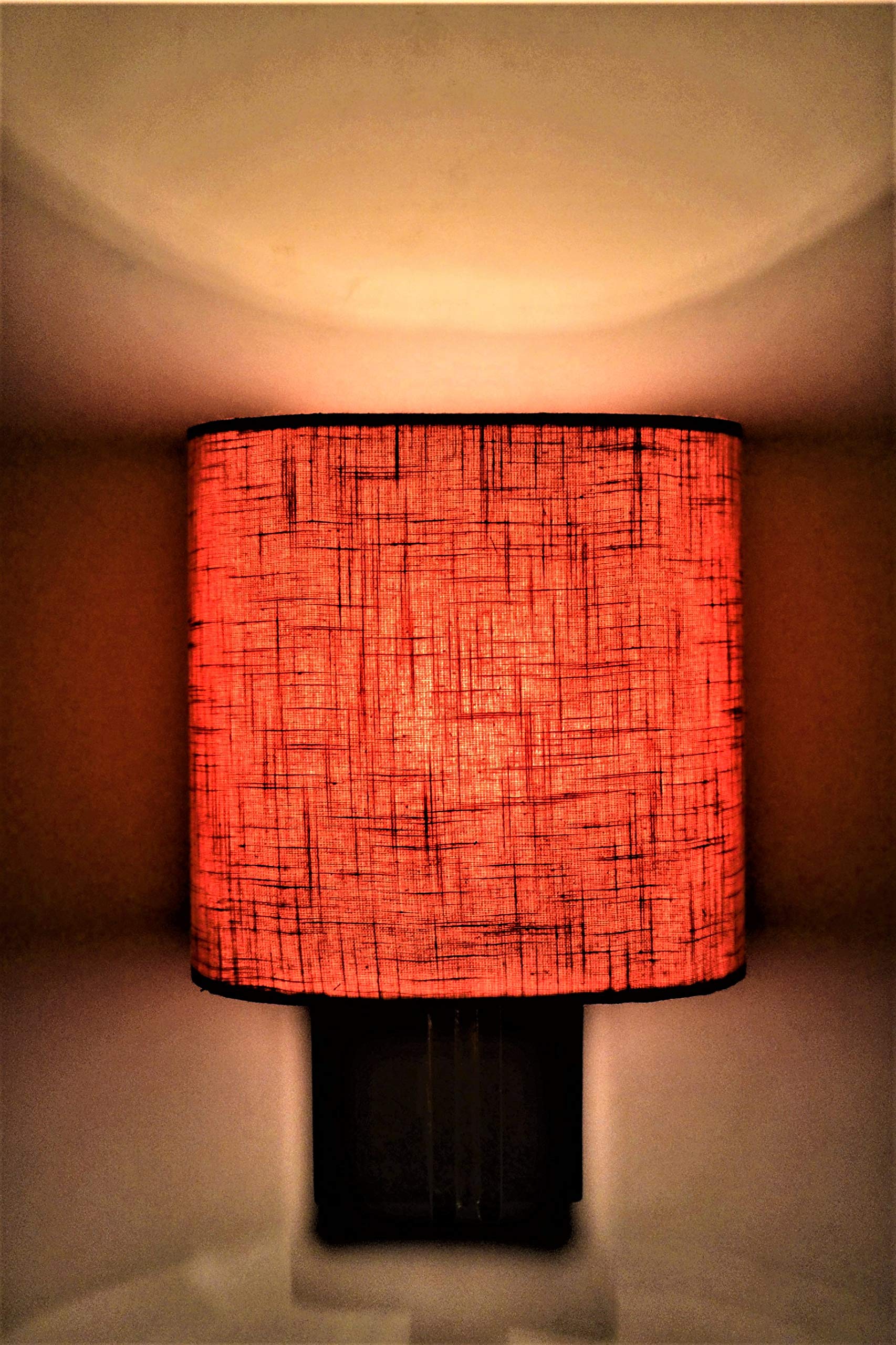 Red Rectangle Fabric Shade Fixture