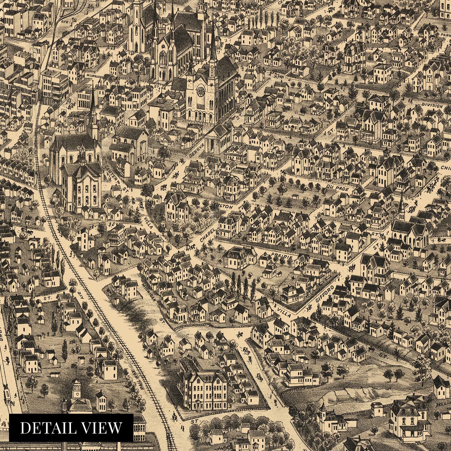 Snapklik.com : Vintage 1880 Elgin Illinois Map Poster - 18x24 Inch ...