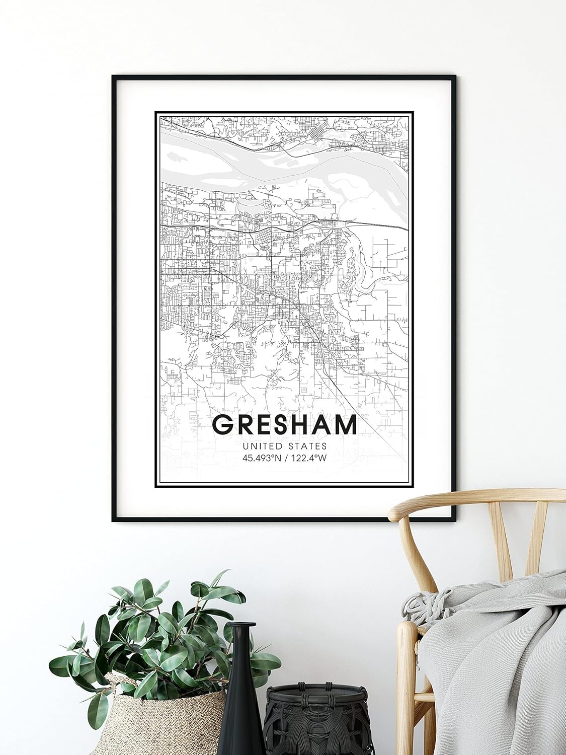 Amazon.com: Gresham Map Print City Map Wall Art Gresham Oregon Map ...