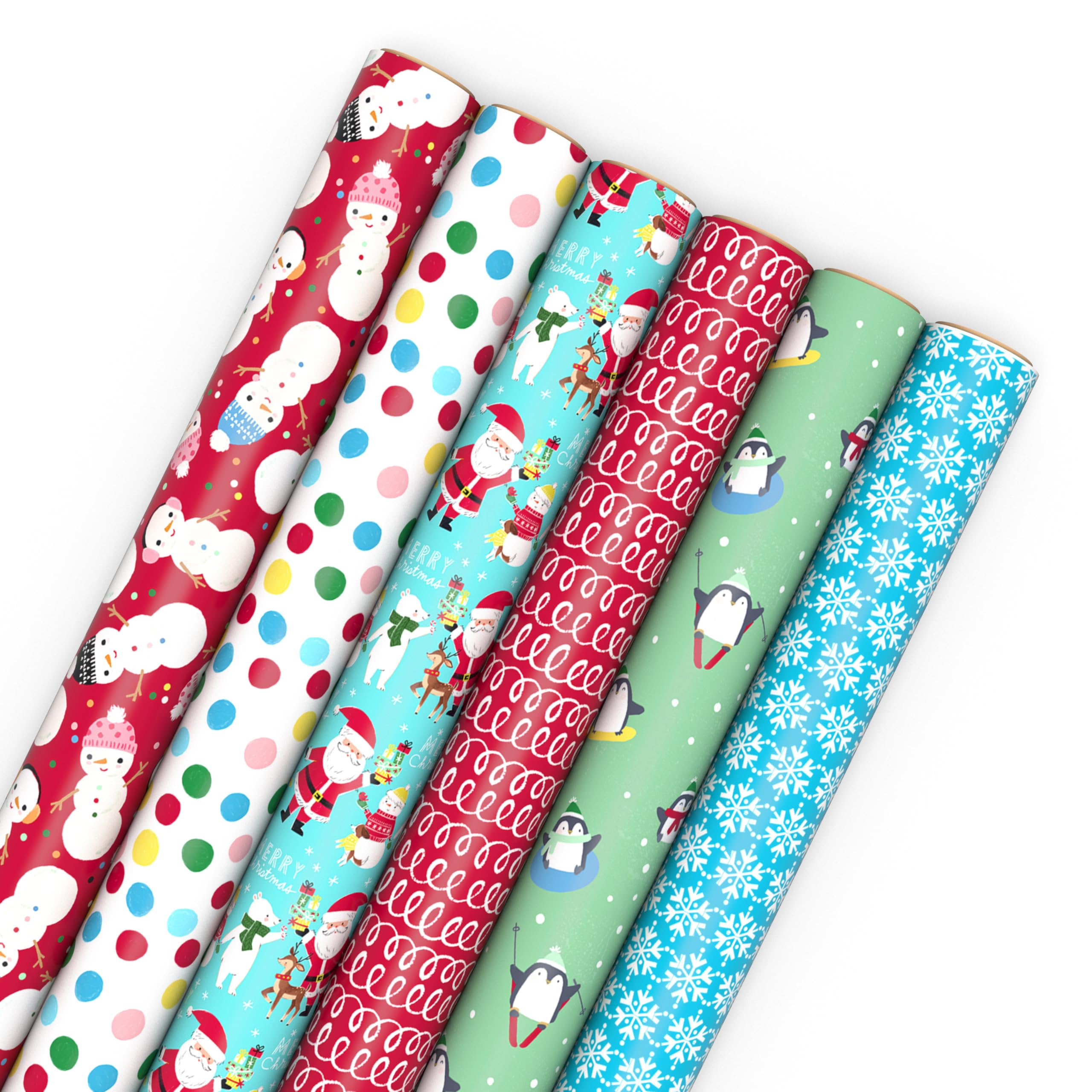 Amazon.com: Hallmark Kids Christmas Wrapping Paper Rolls with Cutlines ...