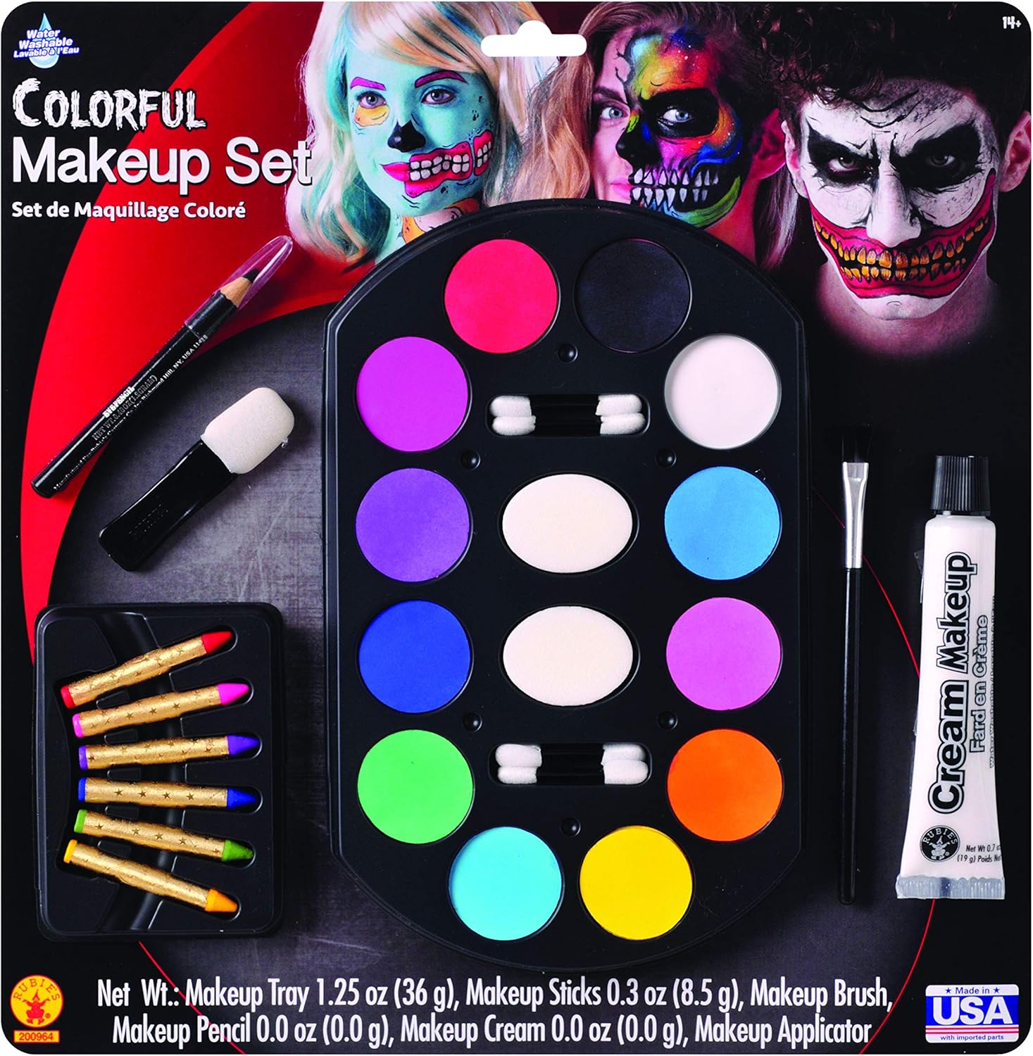 Amazon.com: Rubies Value Costume Make-Up Kit, Bright Colors : Clothing ...