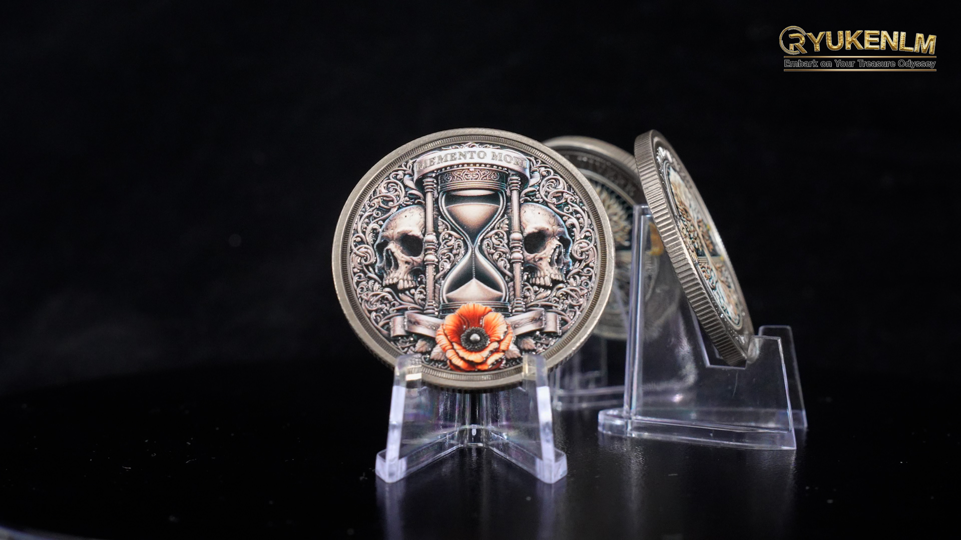 EDC Stoic Gifts RYUKENLM Memento Mori Coin - 3D Skull With Stoic ...